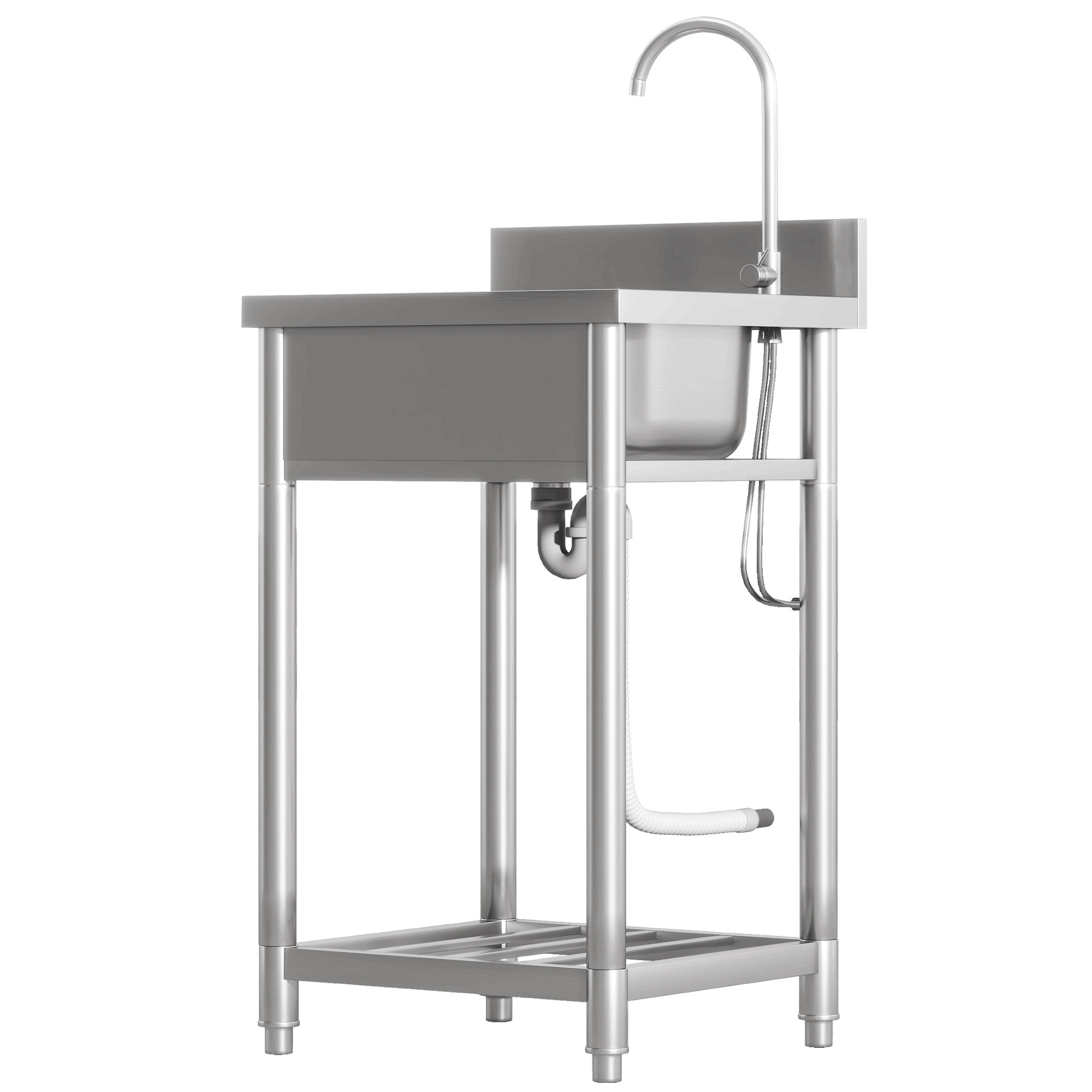 17 Stories Outdoor Utility Sink, Deep Stainless Steel Sink, Free ...