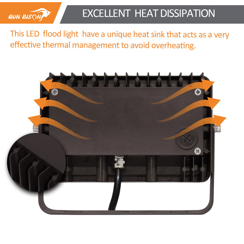 RUN BISON 130-Watt LED Outdoor Security Flood Light | Wayfair