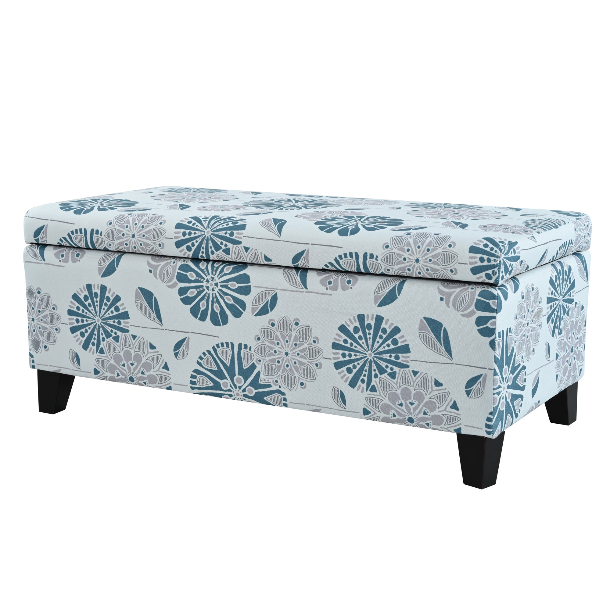 Red Barrel Studio® Luxury Storage Ottoman With Floral Patterned Fabric ...