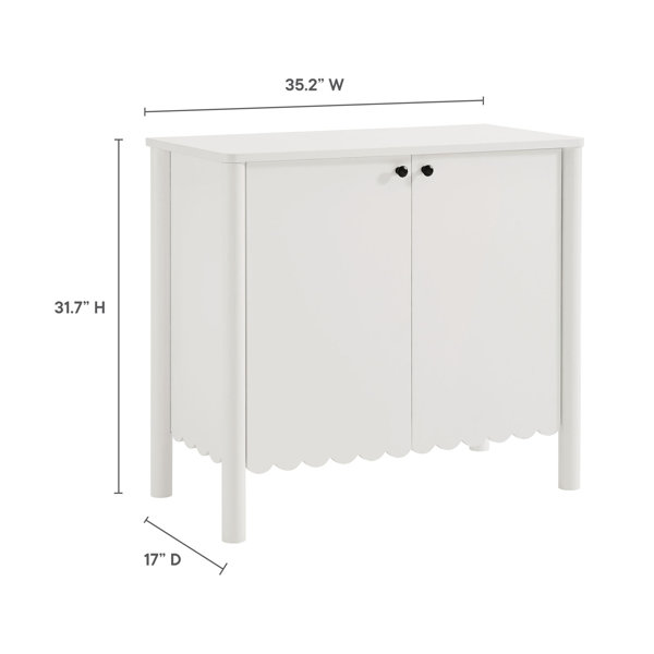 Modway Emmeline 35" 2-Door Scalloped Sideboard Cabinet | Wayfair