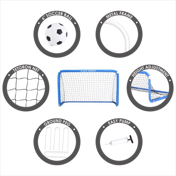 E-Jet Sport E-Jet Kids Soccer Goal Games & Toys- Football Net Combo Set ...
