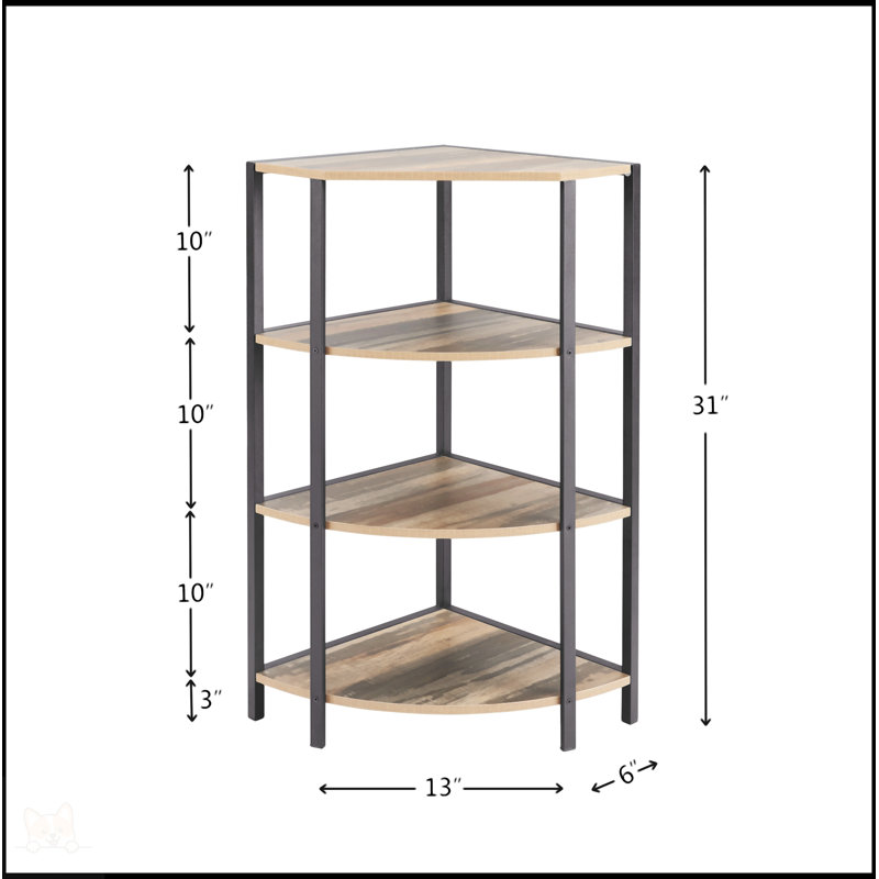 17 Stories Ulphia Corner Bookcase | Wayfair