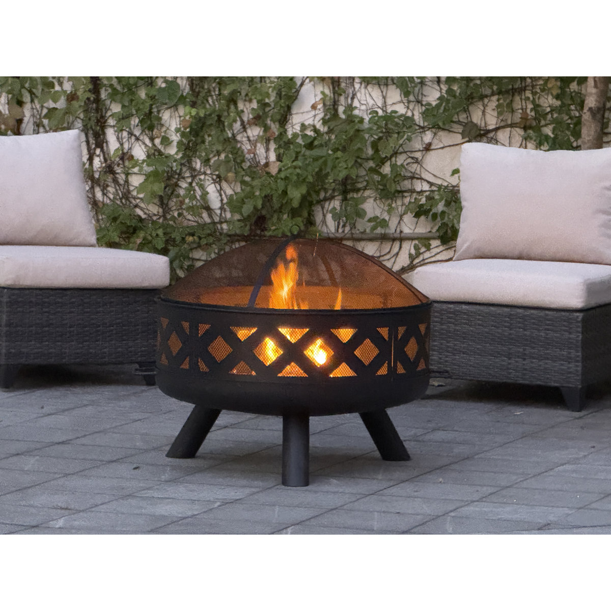 Latitude Run® 31.5In 3-In-1 Triple Function Design Outdoor Wood Burning ...