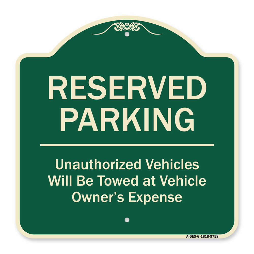 SignMission Signmission Designer Series Sign - Reserved Parking ...
