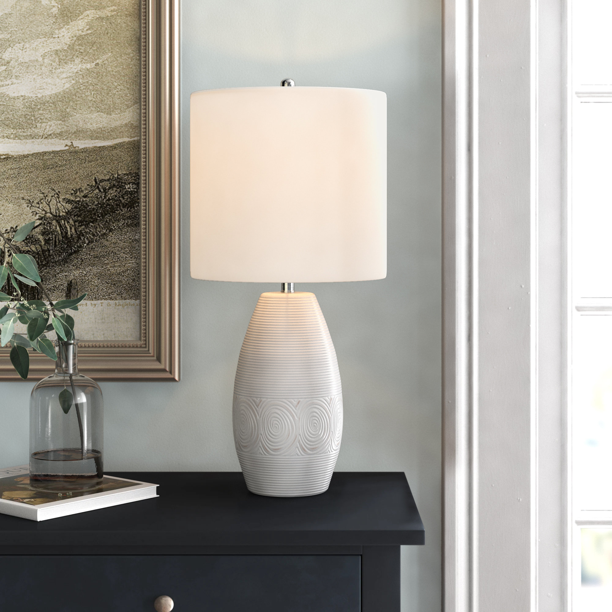 Three Posts™ Honea 23" White Table Lamp & Reviews | Wayfair