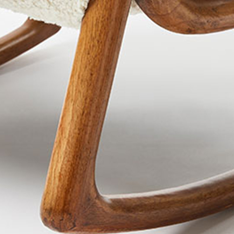 SUPROT Nordic Retro Solid Wood Nap Rattan Rocking Chair Solid Wood ...