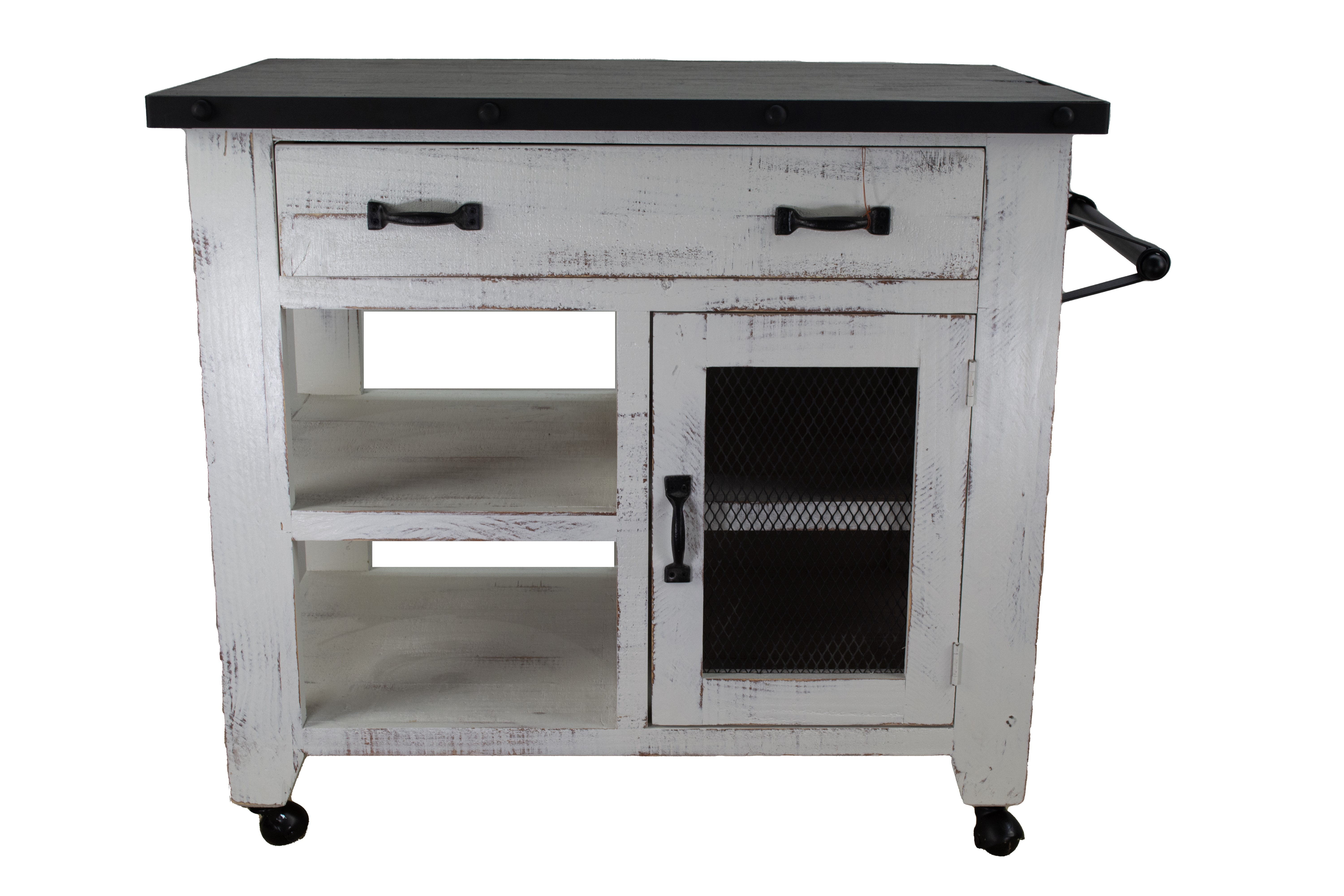August Grove® Dontravius White Kitchen Cart | Wayfair