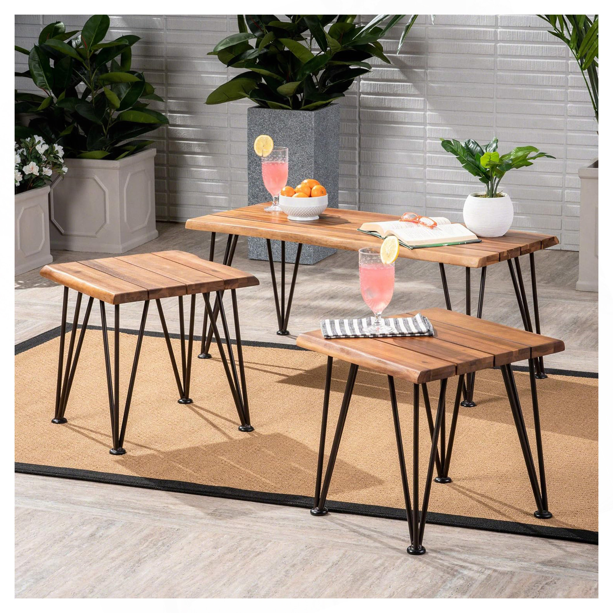Corrigan Studio ZION INDUSTRIAL WOOD AND METAL COFFEE TABLE WITH ACCENT ...
