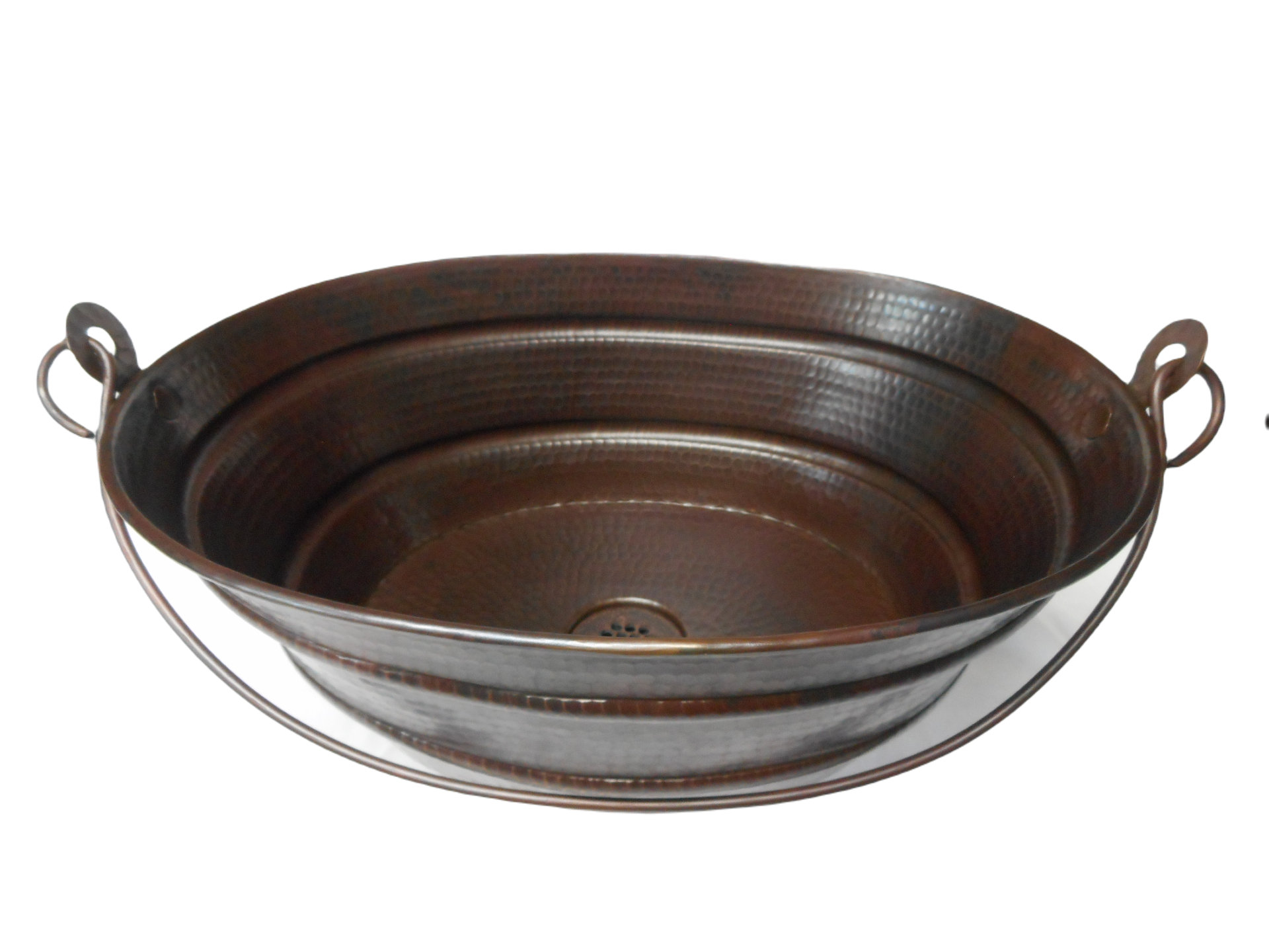 SimplyCopper 16" Farmhouse Oval Copper Vessel BUCKET Bathroom Sink ...