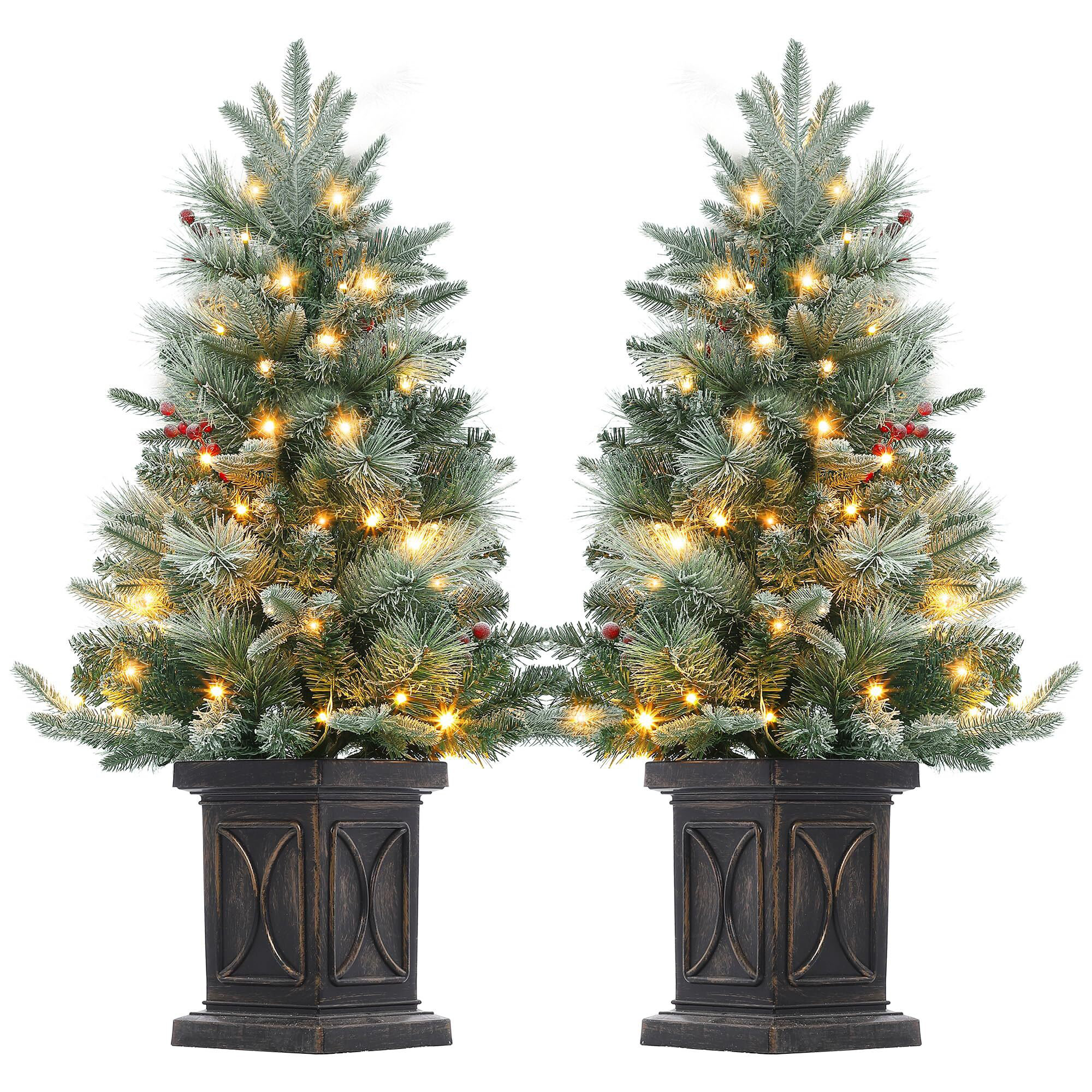 The Holiday Aisle® 3Ft Small Christmas Tree Pre-Lit Artificial ...