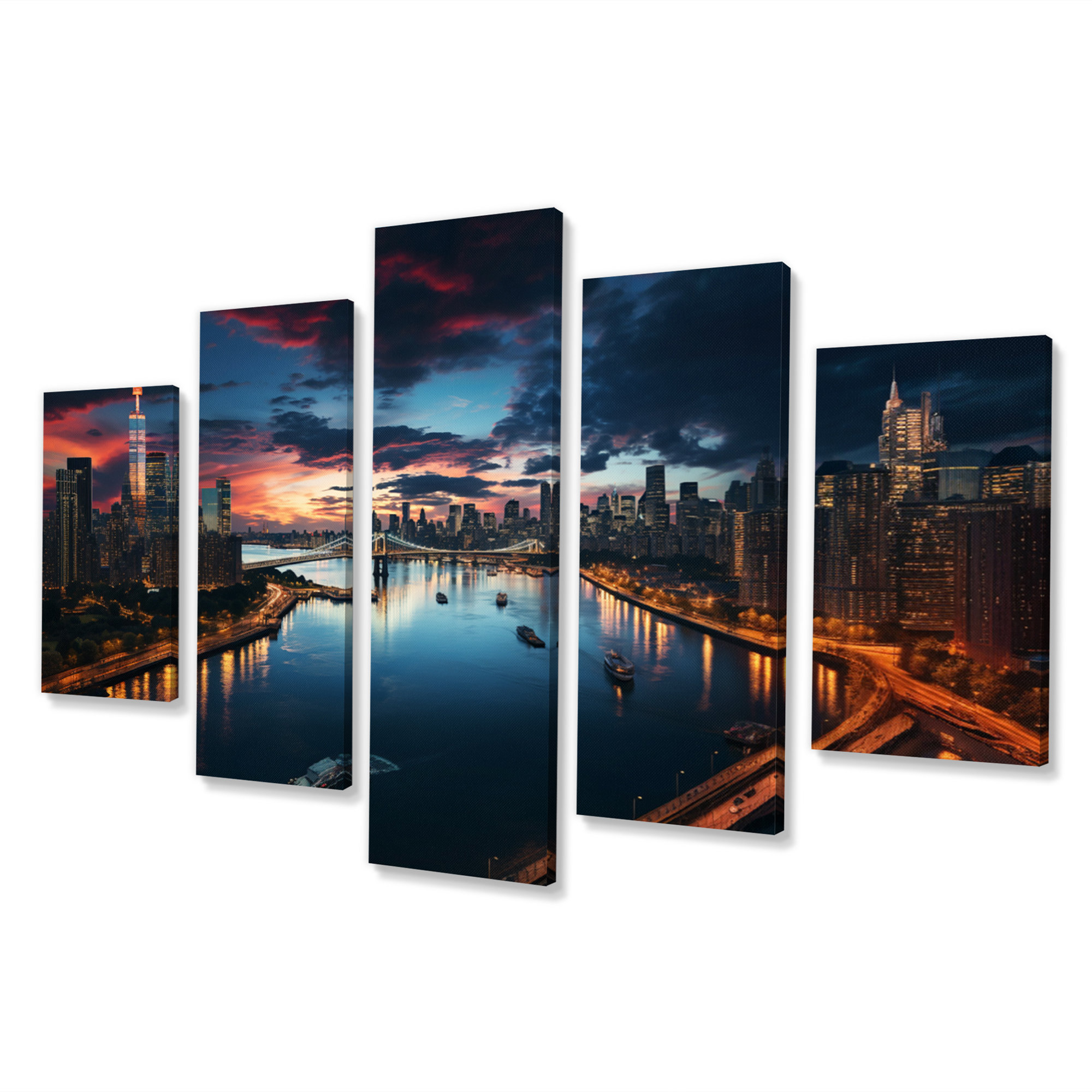 Design Art Cityscape Of Nyc Usa II - Cityscapes Wall Art Print - 5 ...