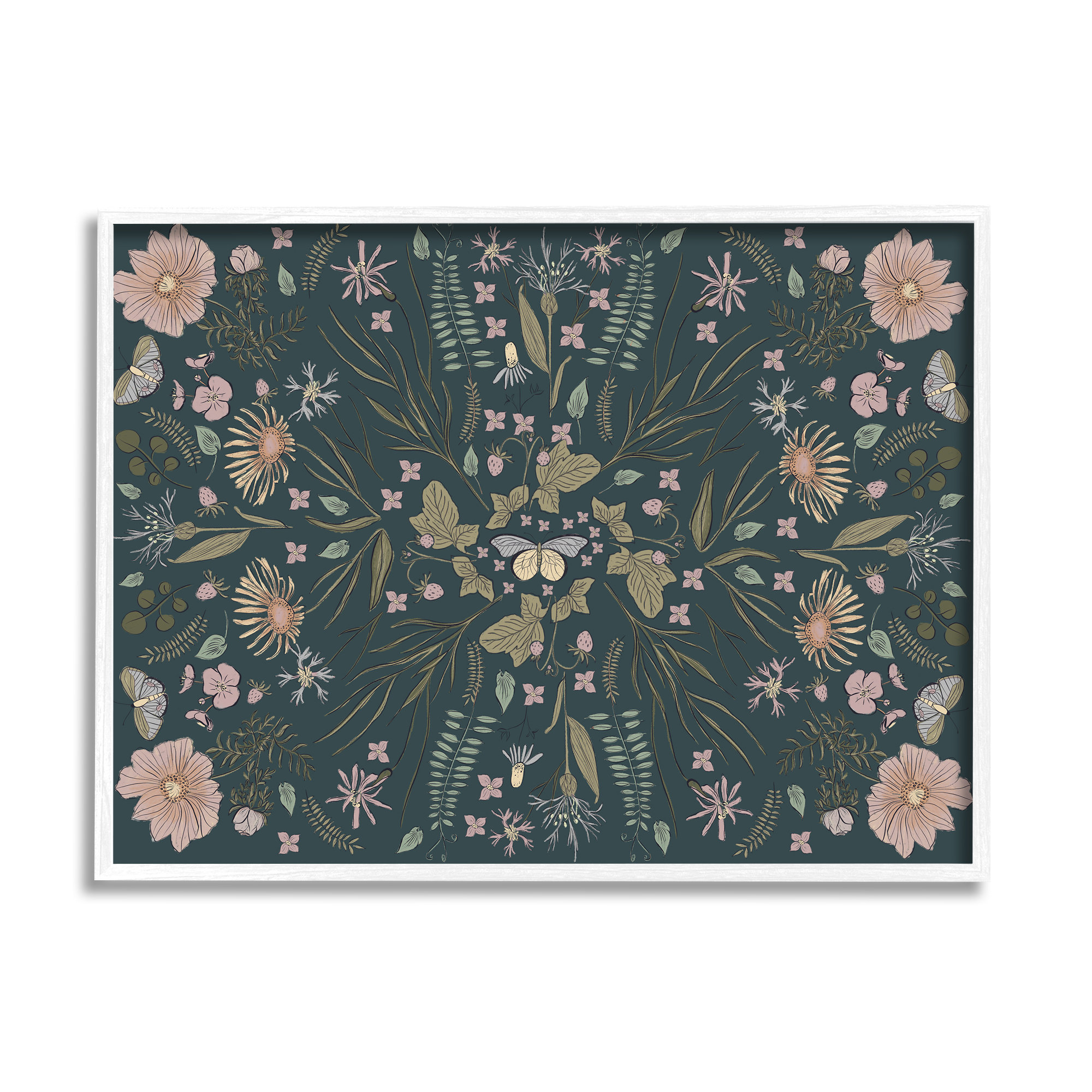 Stupell Industries Varied Floral Botanical Pattern Butterfly Insect ...