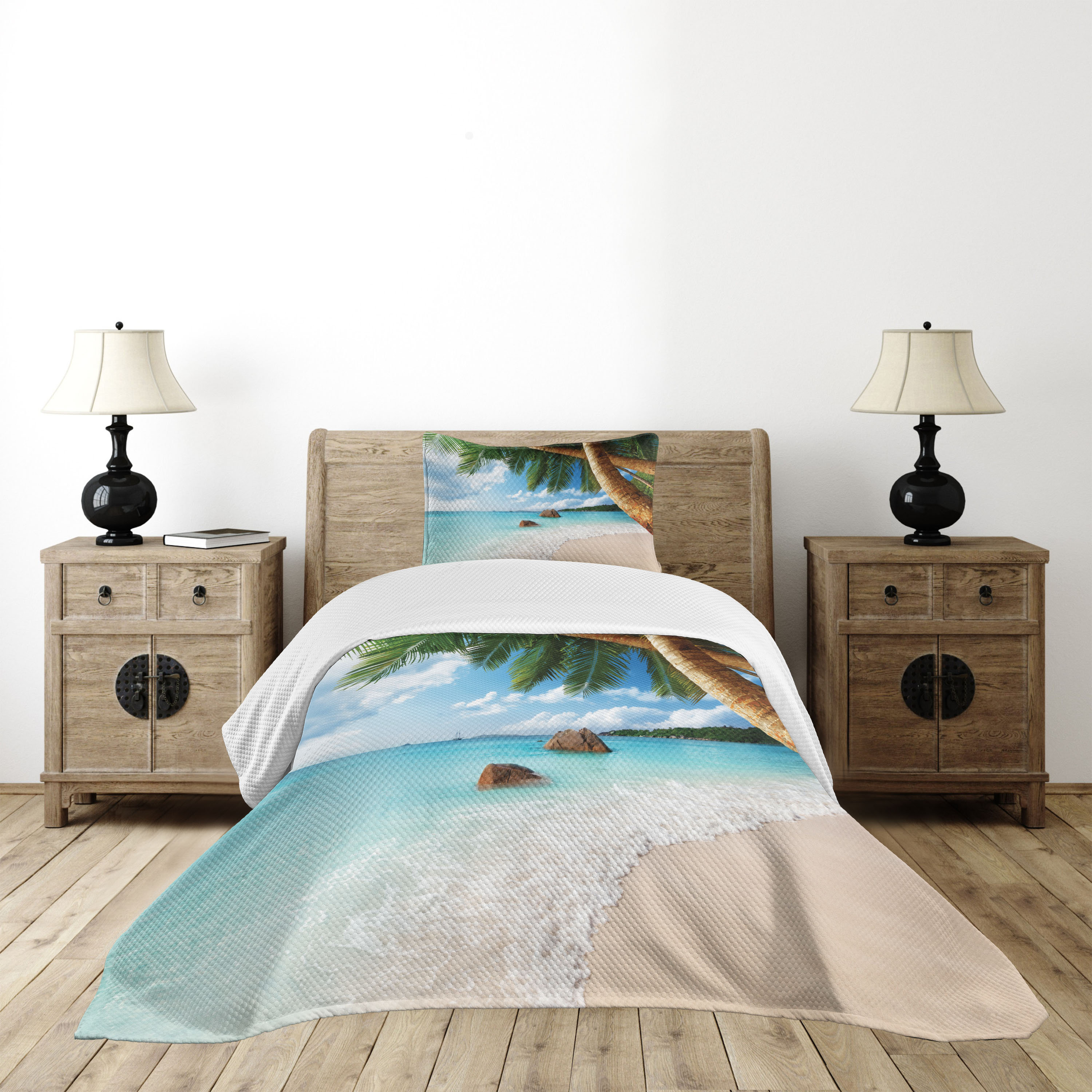 Ambesonne Beach Bedspread Exotic Palm | Wayfair