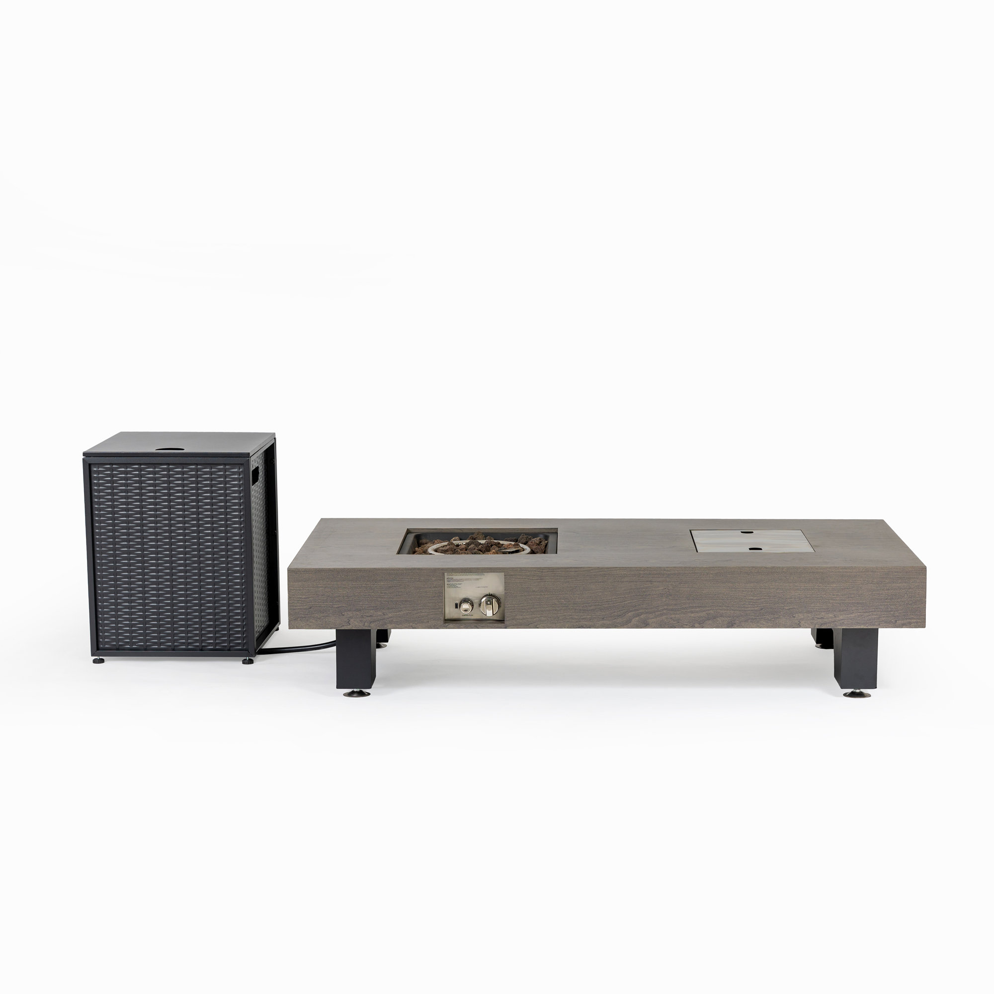 Latitude Run® Iron Fire Pit with Ice Bucket Design | Wayfair