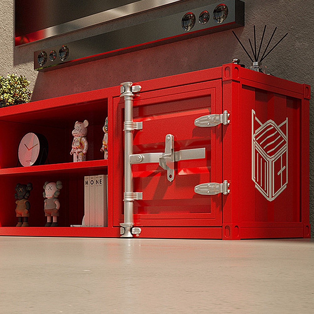 Williston Forge Industrial style iron TV stand floor cabinet - Wayfair ...