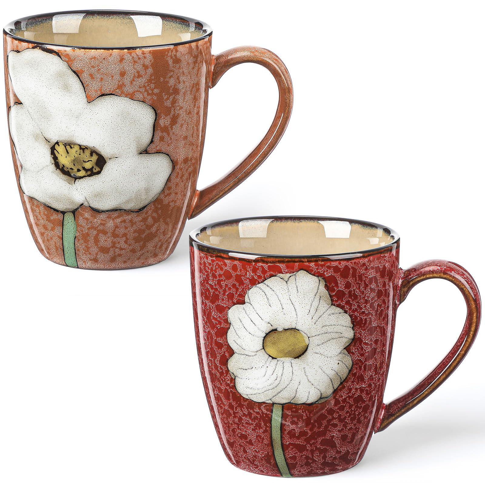 Dakota Fields Ceramic Coffee Mugs Sets,Glazing Process Cappuccino Mug ...