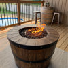 Sunbeam Wine Barrel Concrete Propane/Natural Gas Fire Pit & Reviews ...