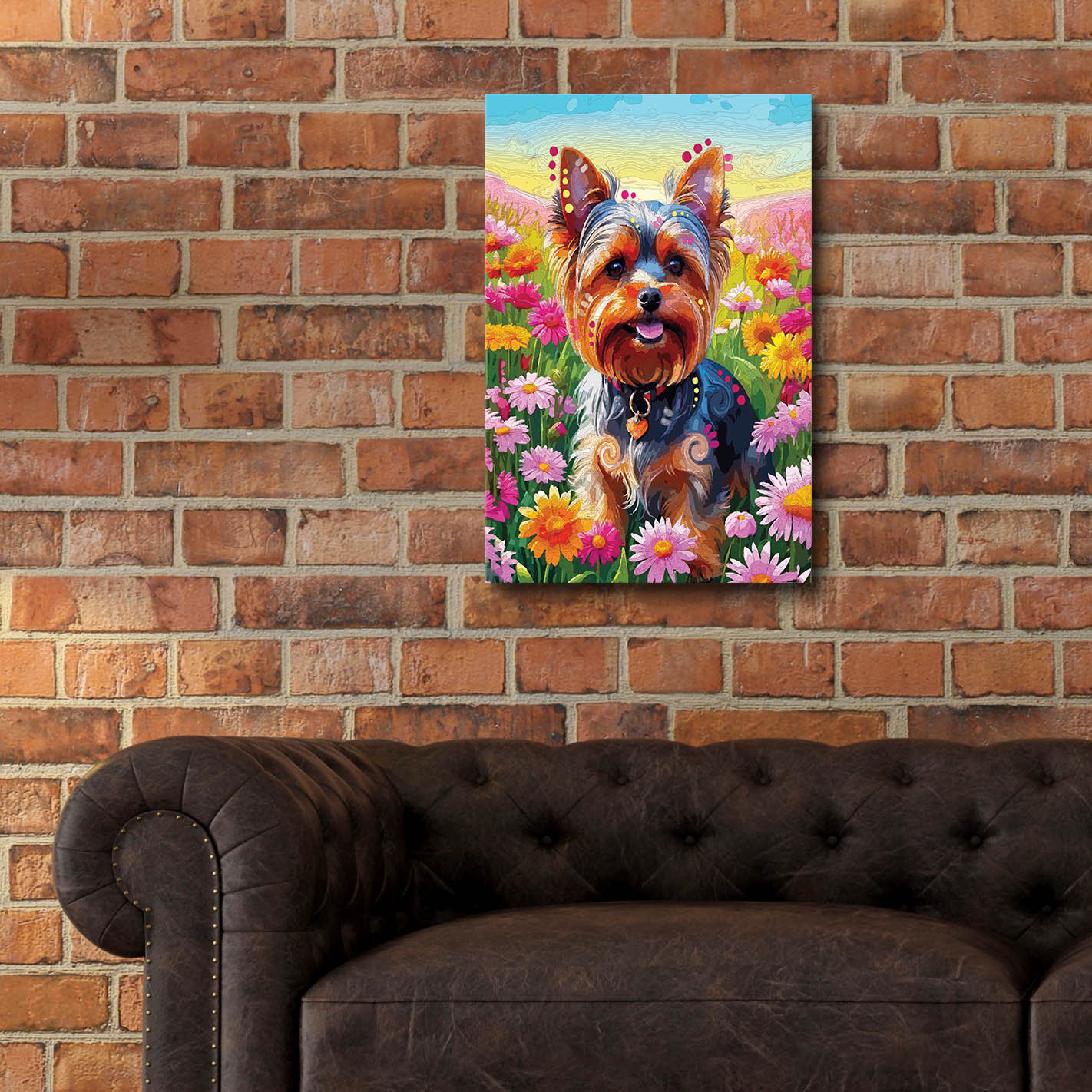 Winston Porter 'Springtime Yorkie' by Dean Russo Acrylic Glass Wall Art ...