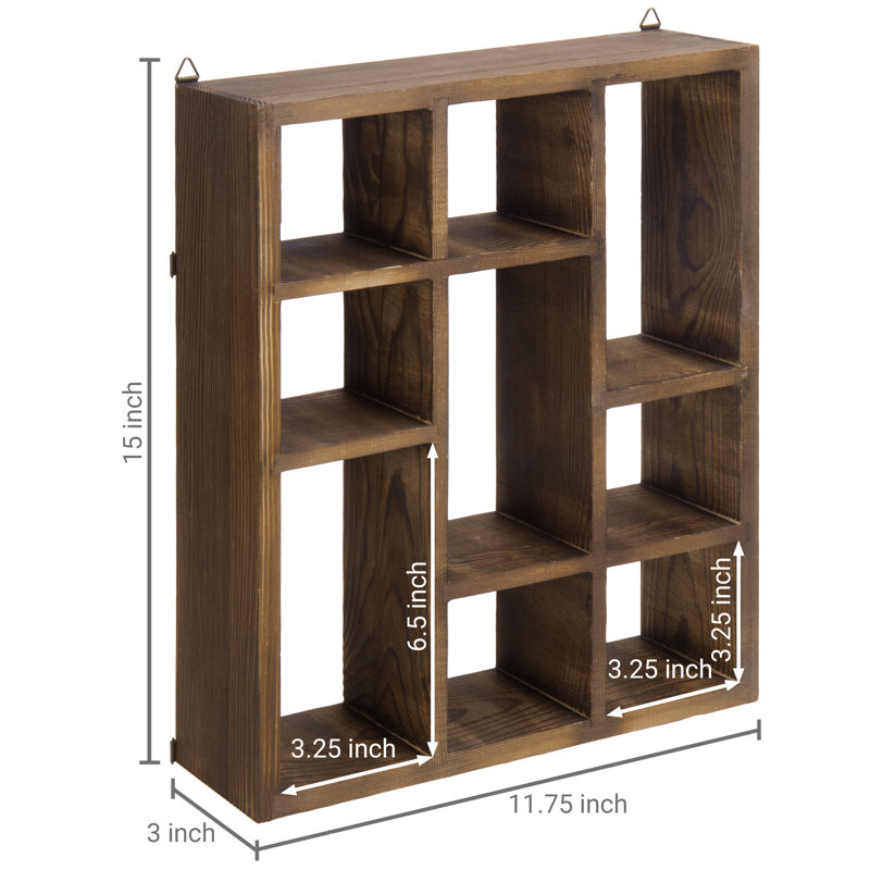 Loon Peak® 9-Compartment Solid Wood Cubby Wall Shelf & Reviews | Wayfair