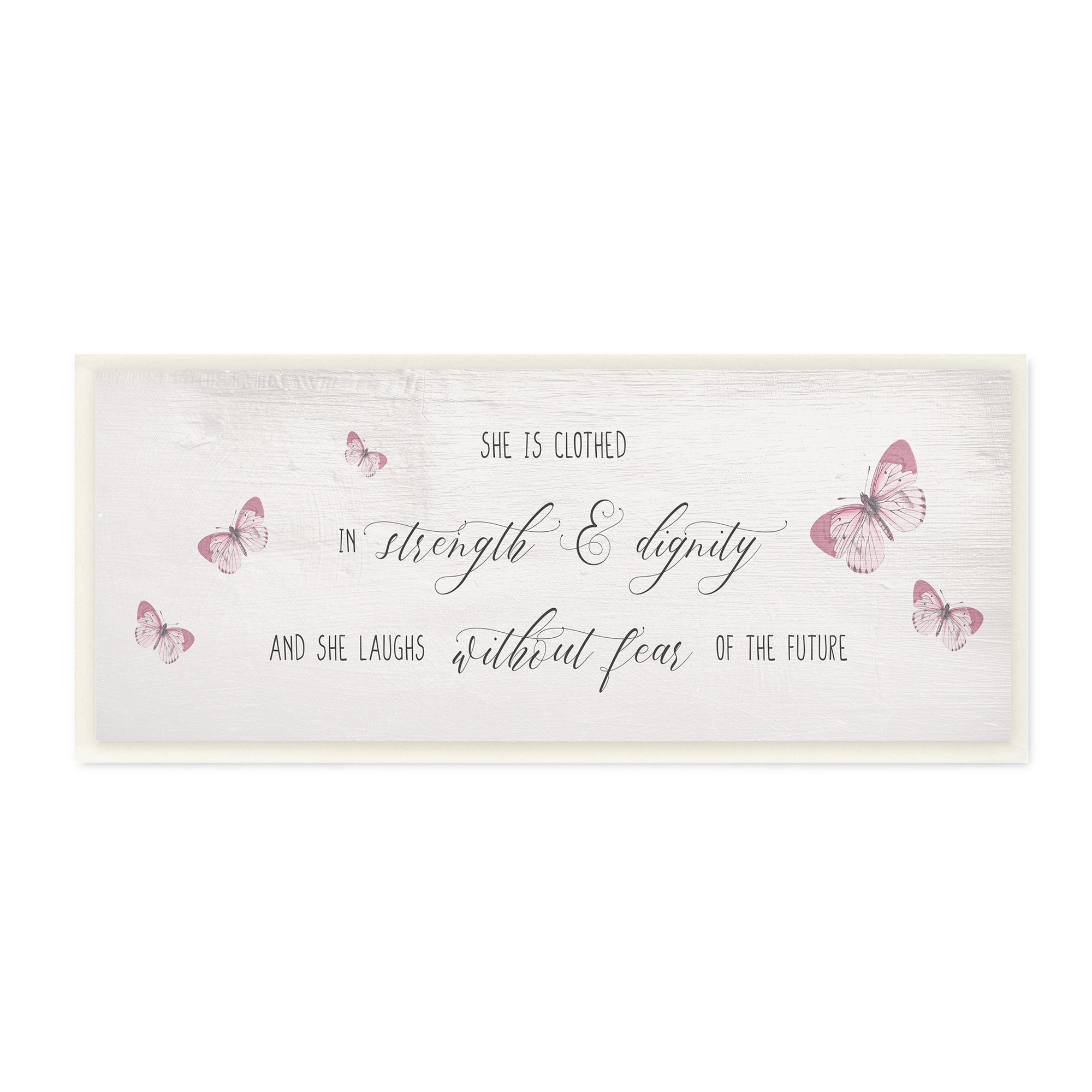Stupell Industries Clothed In Strength And Dignity Phrase Pink ...