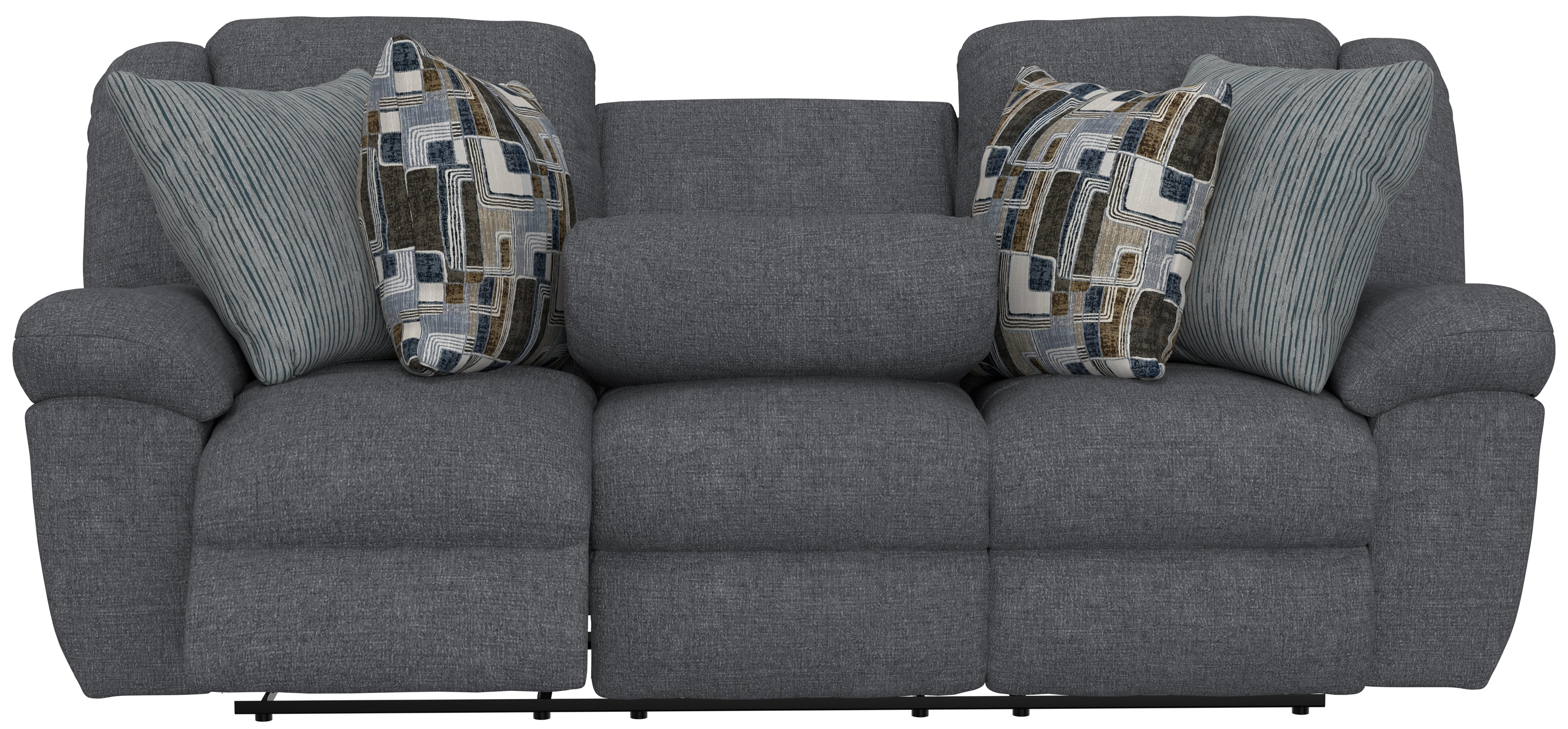 Hokku Designs Trifecta Reclining Sofa with 3 Reclining Seats and Drop ...