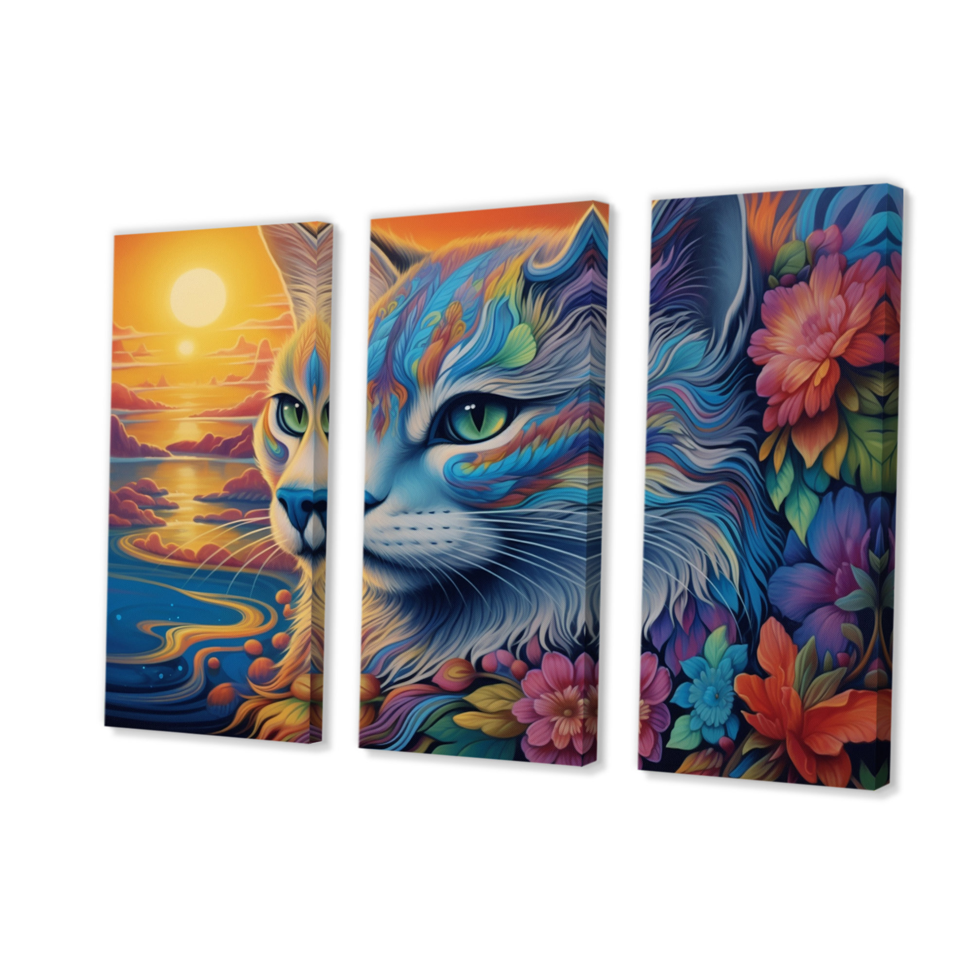 Design Art Portrait Of A Beautiful Gracious Cat II - Animals Cat Wall ...
