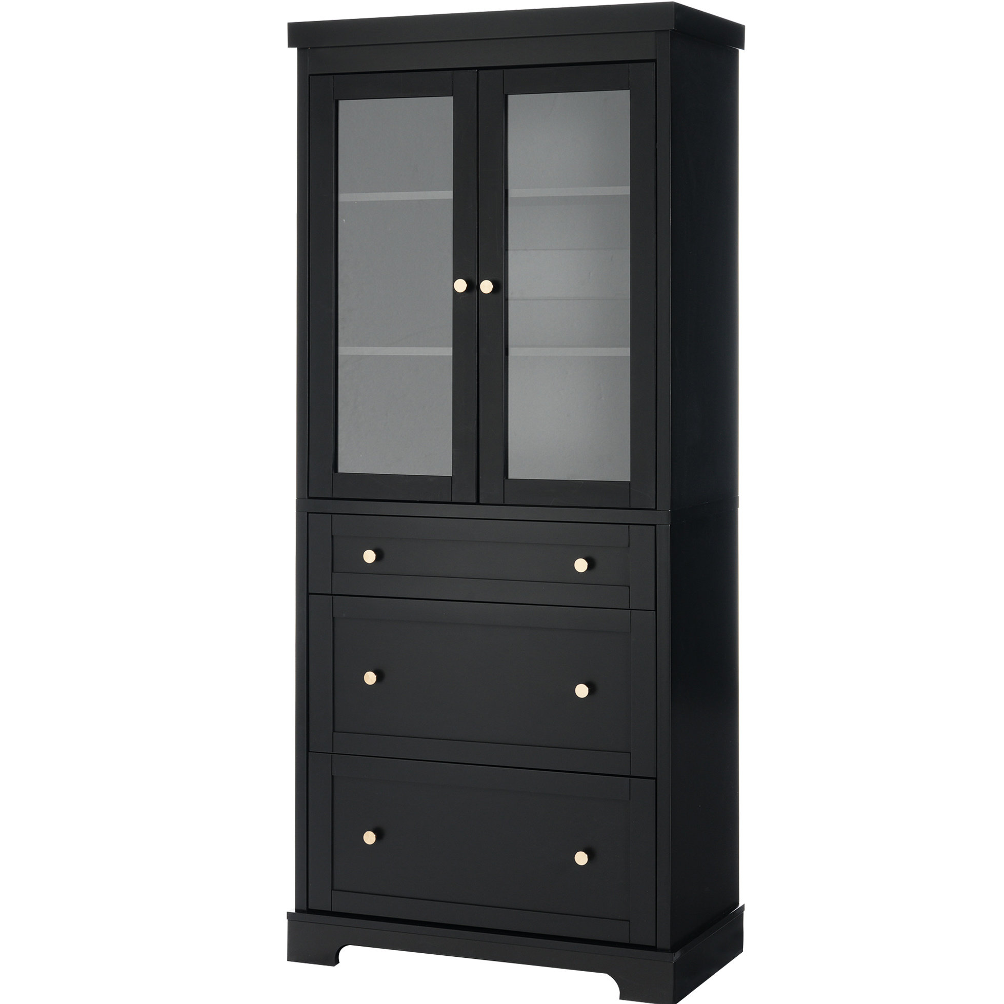 Latitude Run® 70.1" Freestanding Tall Cabinet With 2 Adjustable Shelves ...