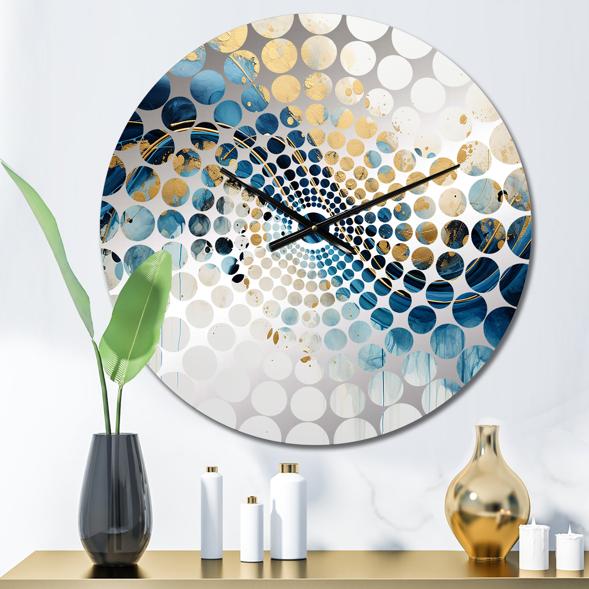 East Urban Home Alphy - Abstract Painting Wall Clock | Wayfair