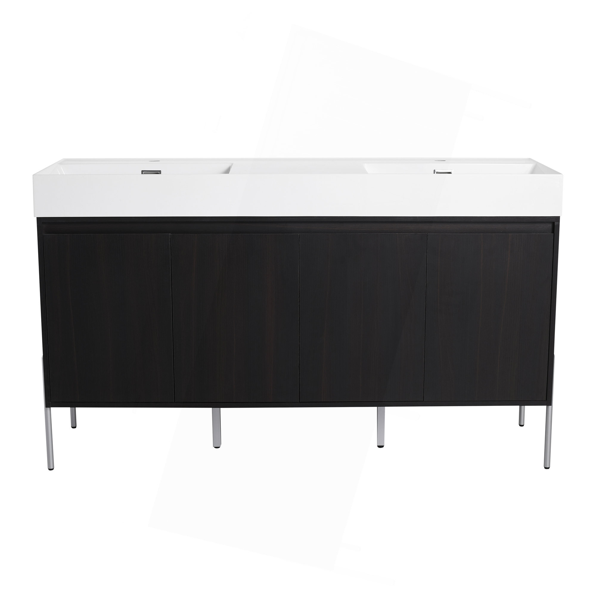 Latitude Run® Meuble-lavabo autoportant 60 po avec double lavabo en ...