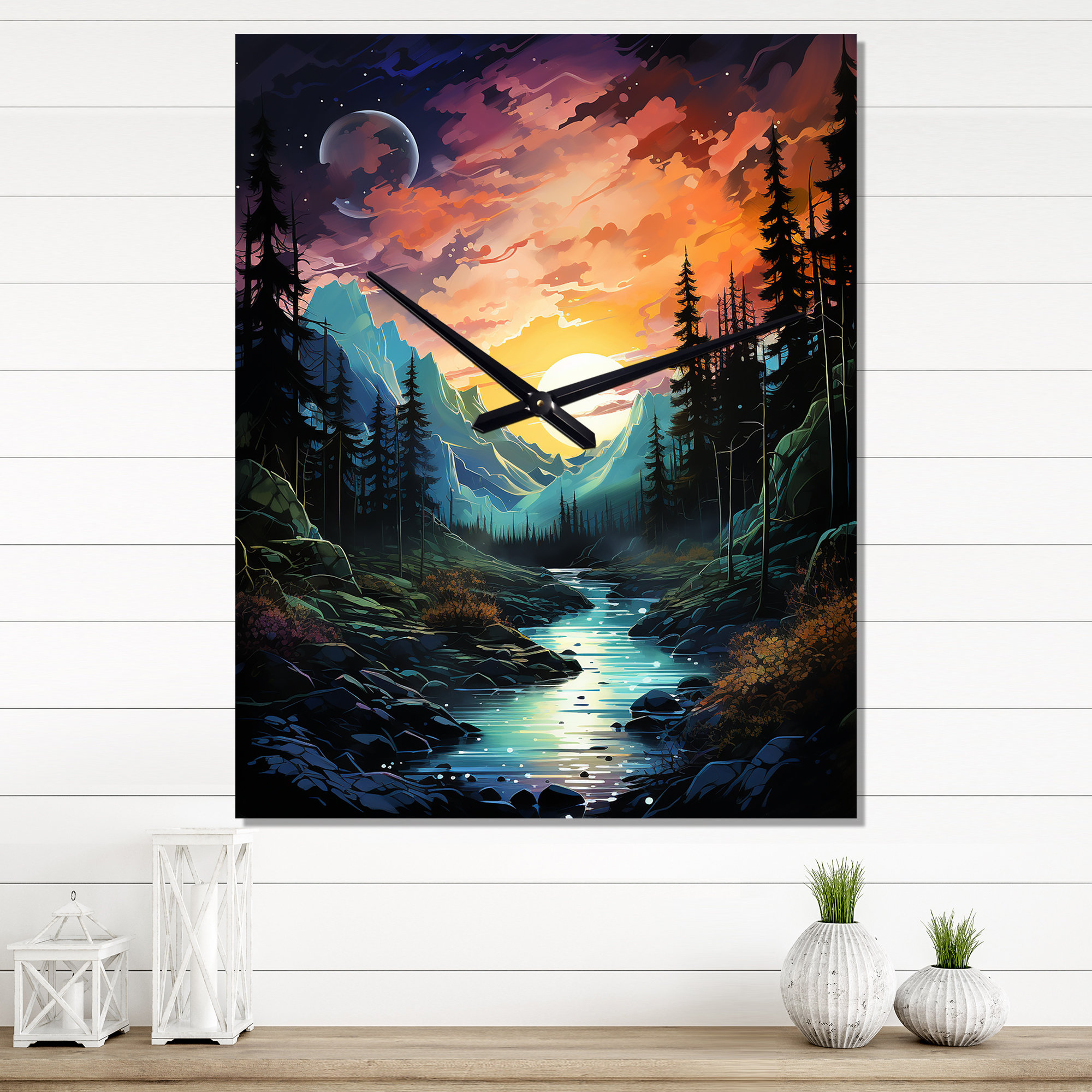Design Art Astrology Aurora Symphony I - Astrology Wall Clock | Wayfair