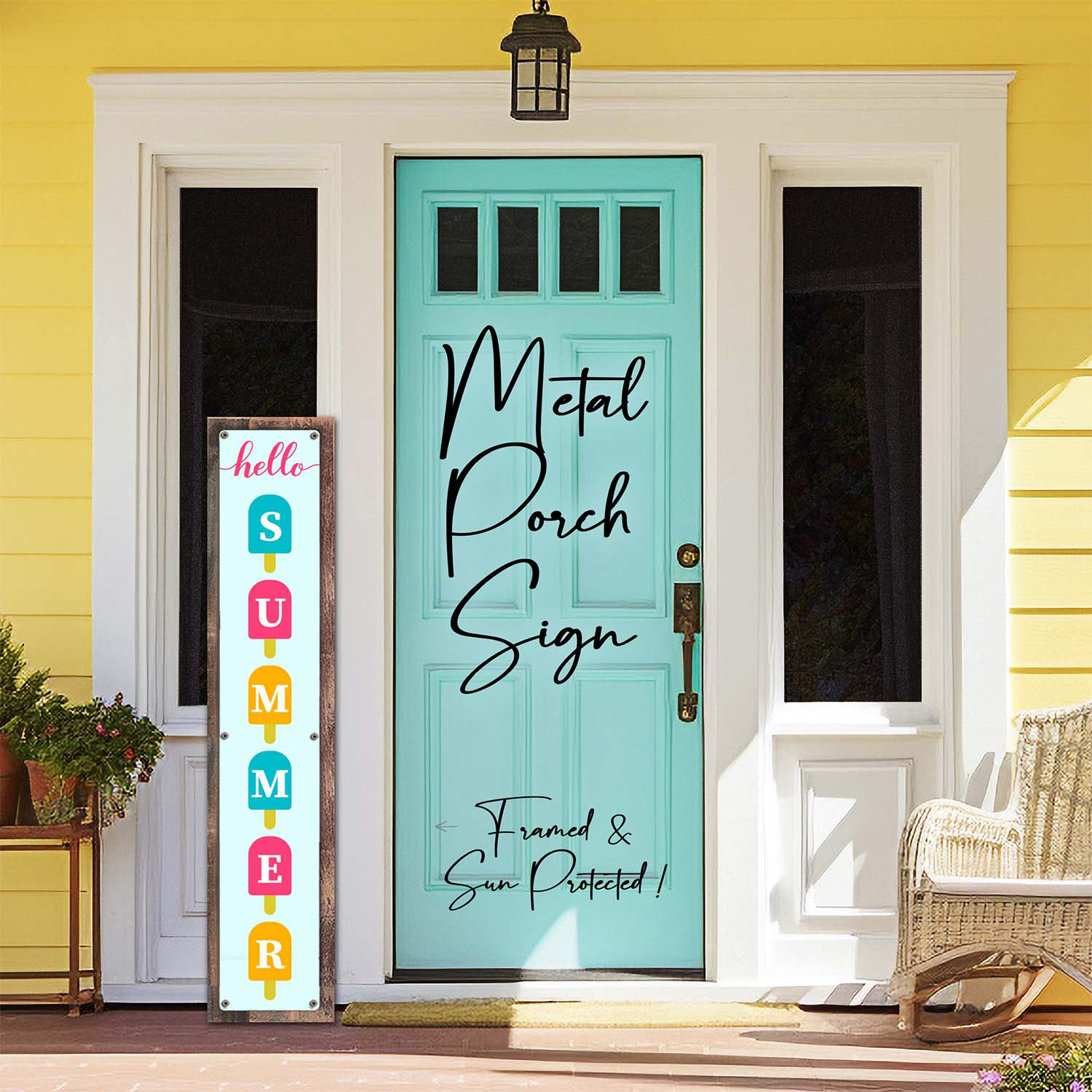 Winston Porter Hello Summer - Popsicles - Framed Sun-Protected Metal ...