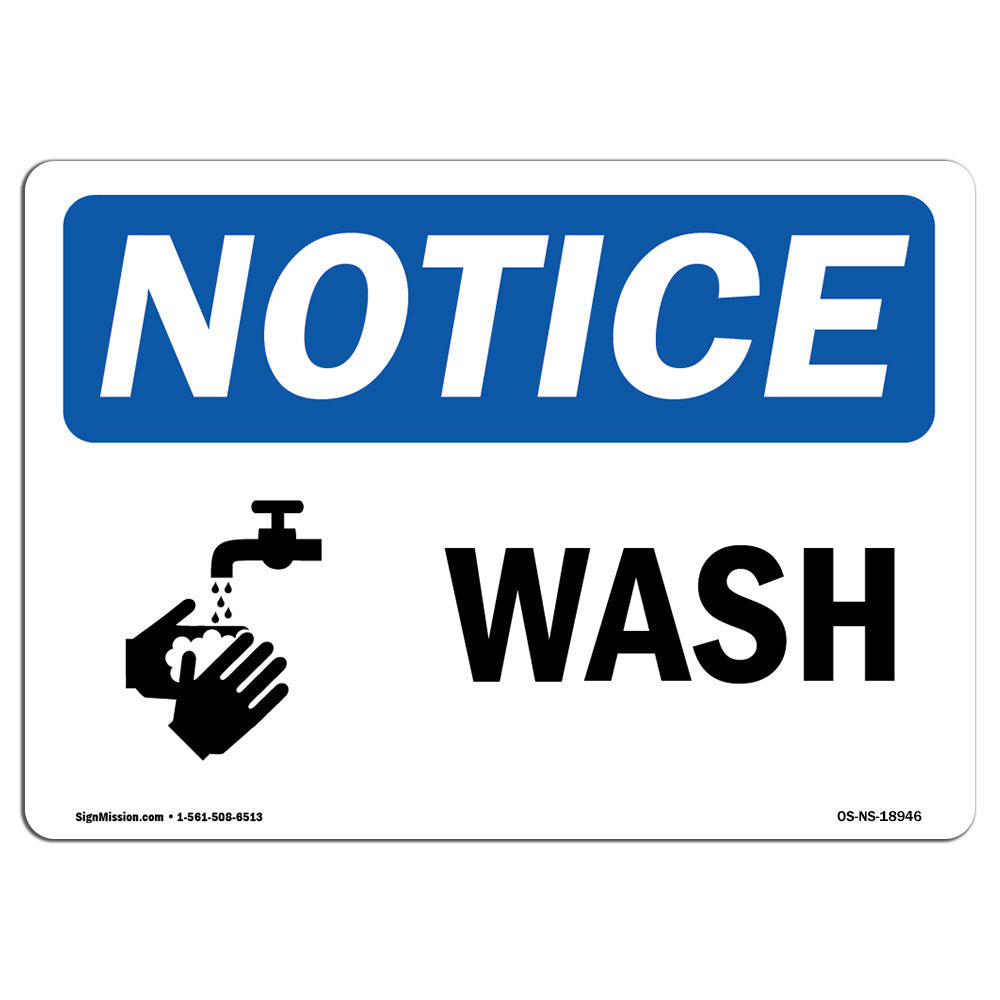 SignMission Notice - Wash Sign with Symbol | Wayfair