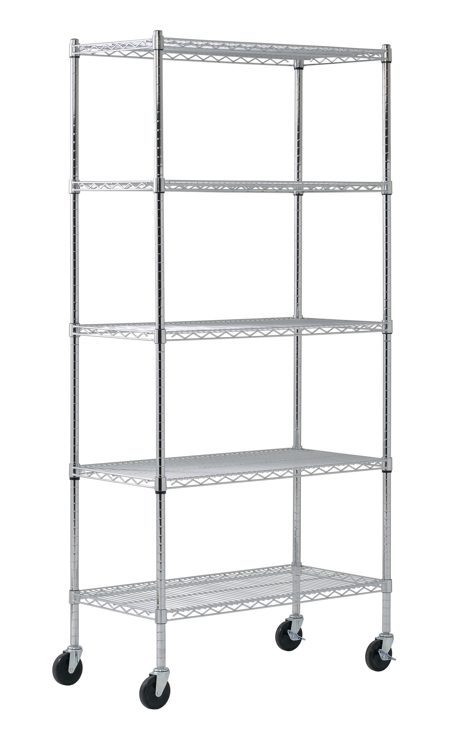 Muscle Rack Mobile 75" H x 36" W x 18" D 5 Shelf Wire Shelving ...