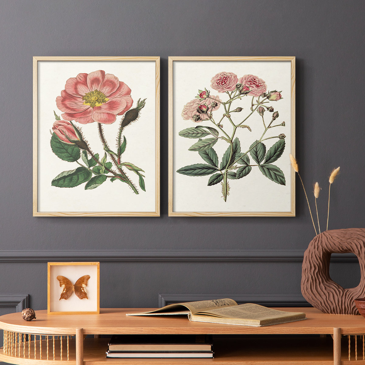 Winston Porter Pink Floral Mix IX-Premium Framed Print -Ready to Hang ...