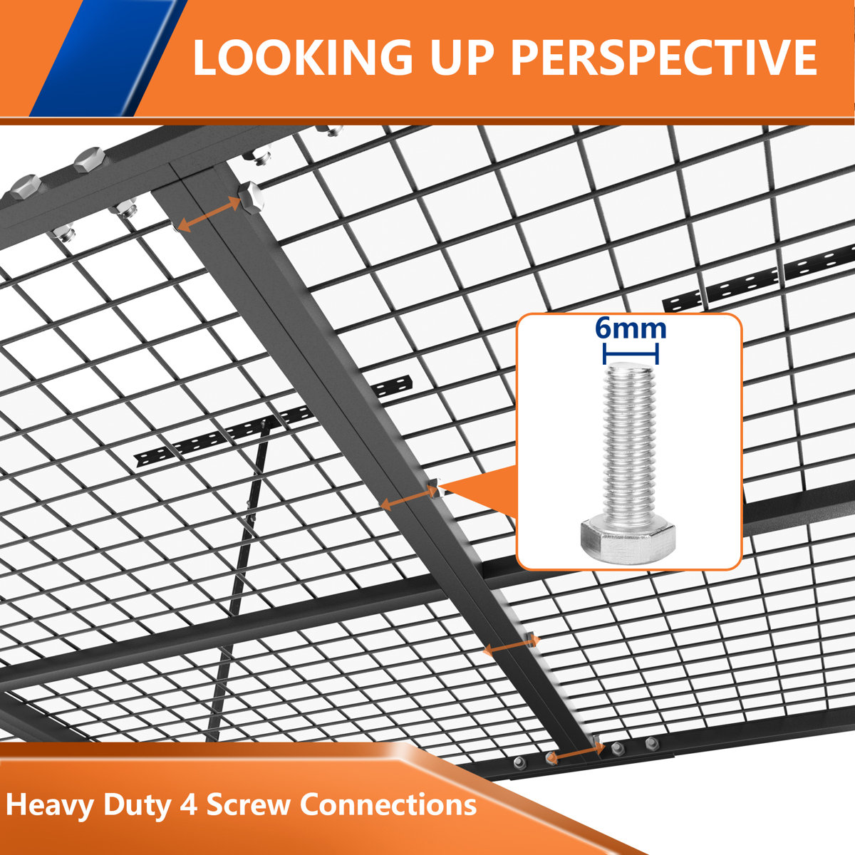 WFX Utility™ 3 x 8FT Overhead Garage Storage Rack, Adjustable Ceiling ...