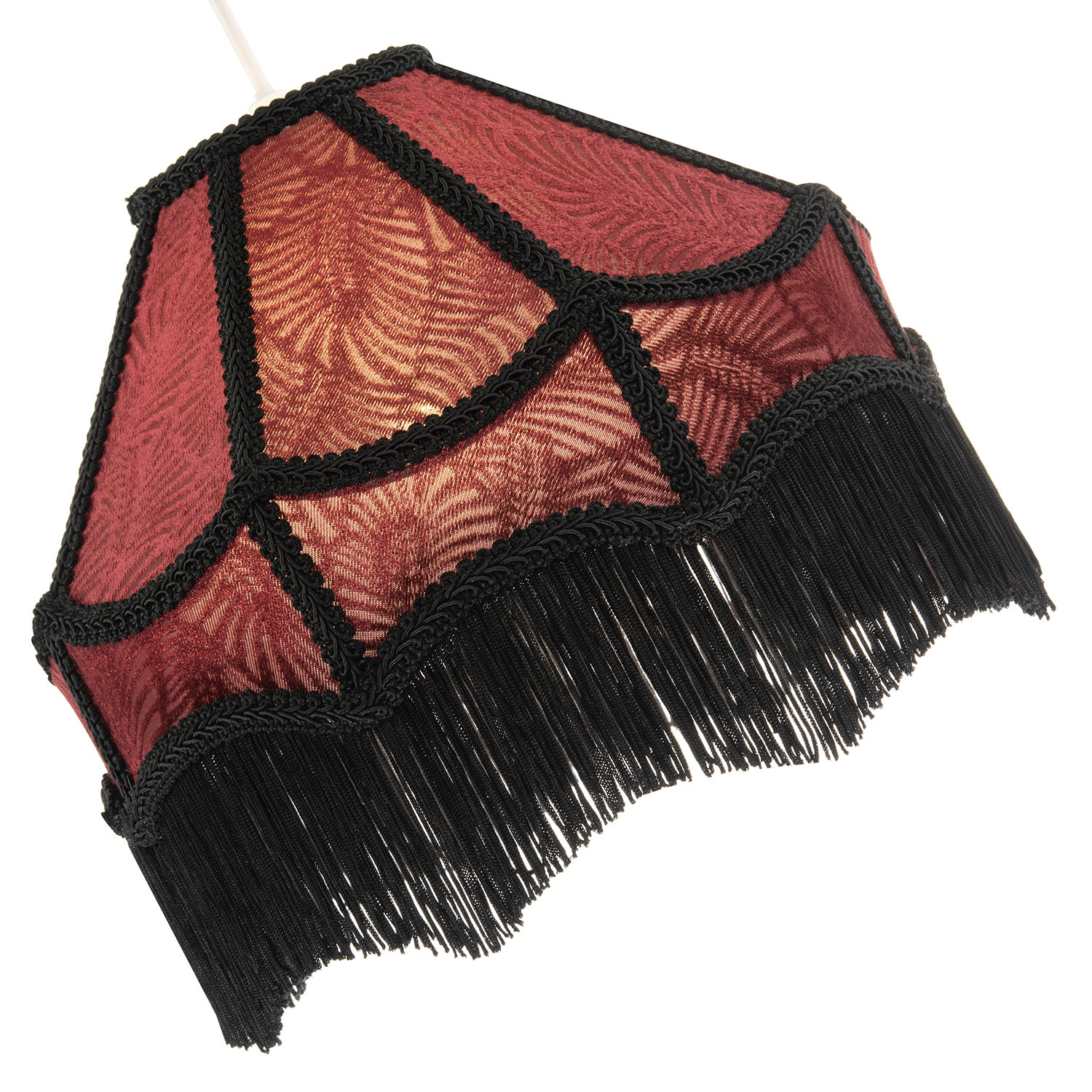 Astoria Grand Vintage Victorian Style Lamp Shade In Burgundy With Black ...