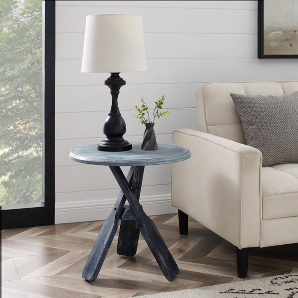 Beachcrest Home Hanrahan Coastal 3-Leg Decorative Oar Side Table ...