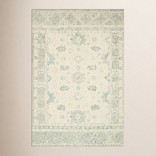 Aden Oriental Hand Hooked Wool Ivory Area Rug & Reviews | Birch Lane