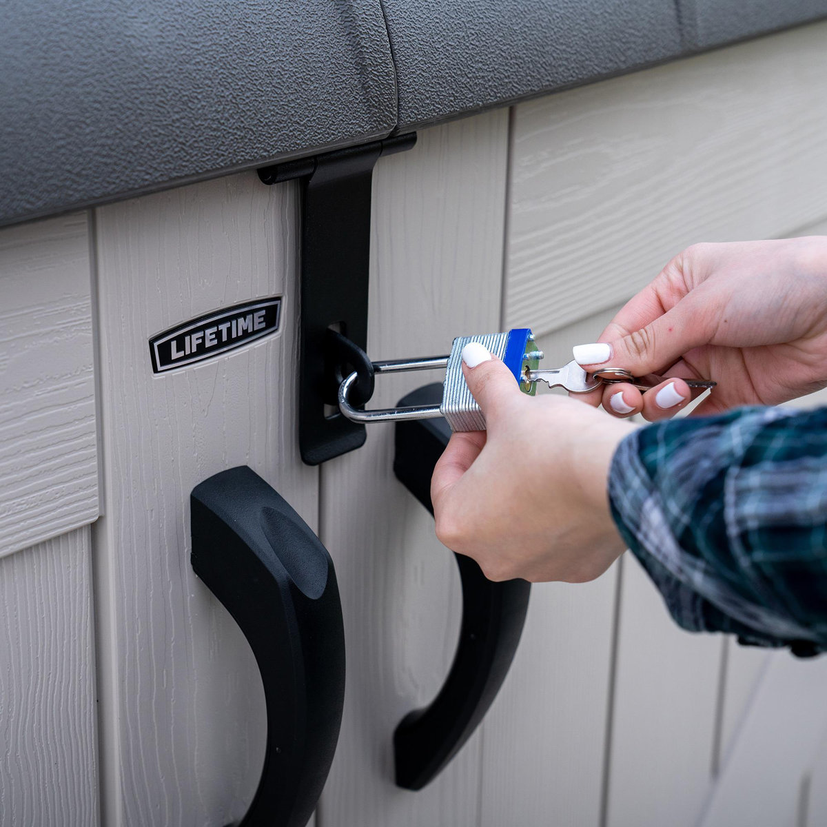 Lifetime 75 Cubic Feet High-Density Polyethylene (Plastic) Steel ...