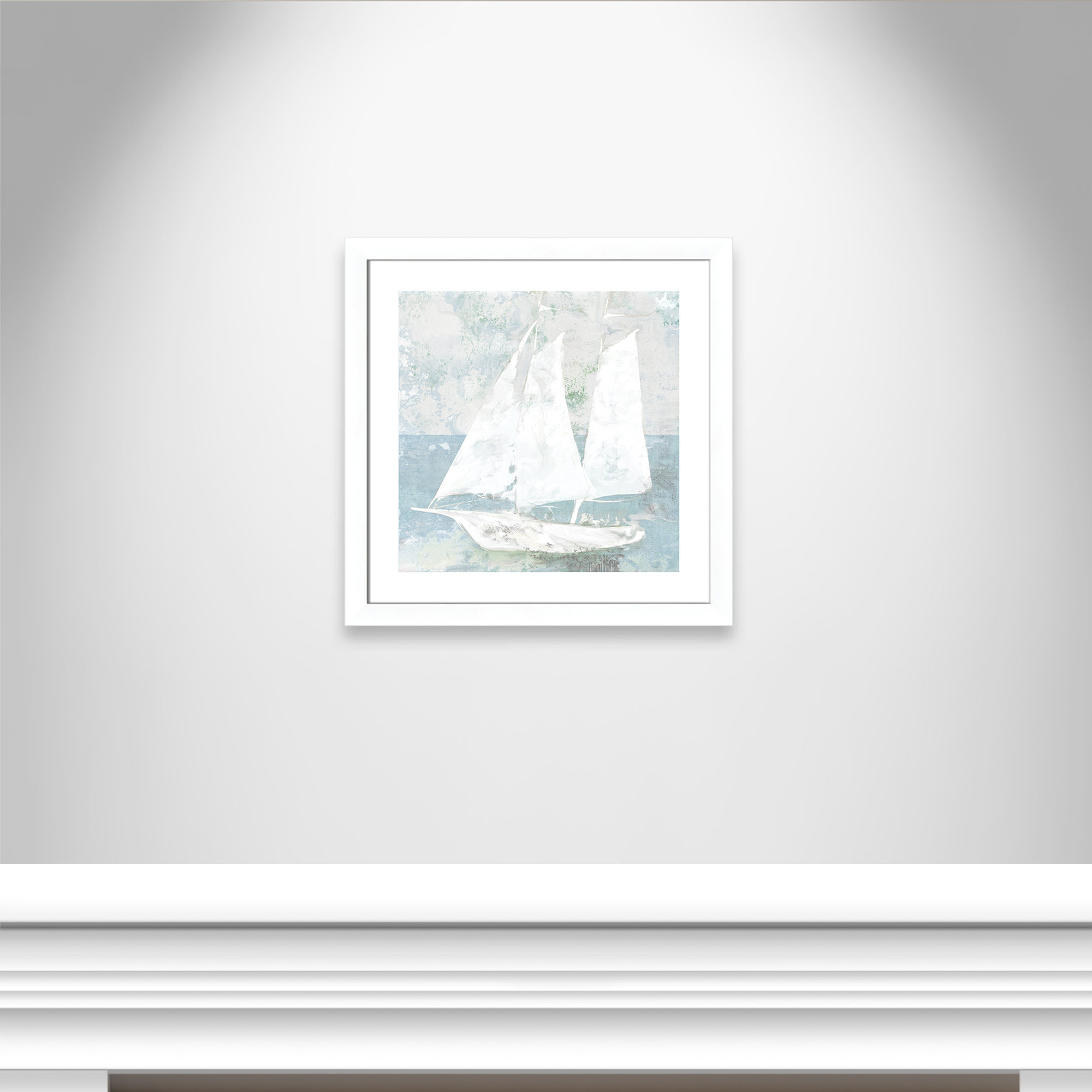 Breakwater Bay Yacht on the Sea - Picture Frame Print on Paper ...
