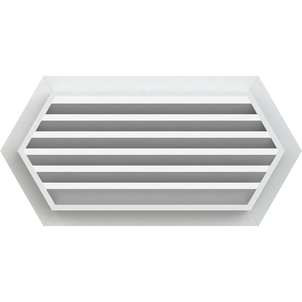 Ekena Millwork PVC Horizontal Peaked Gable Vent with Flat Trim Frame in ...