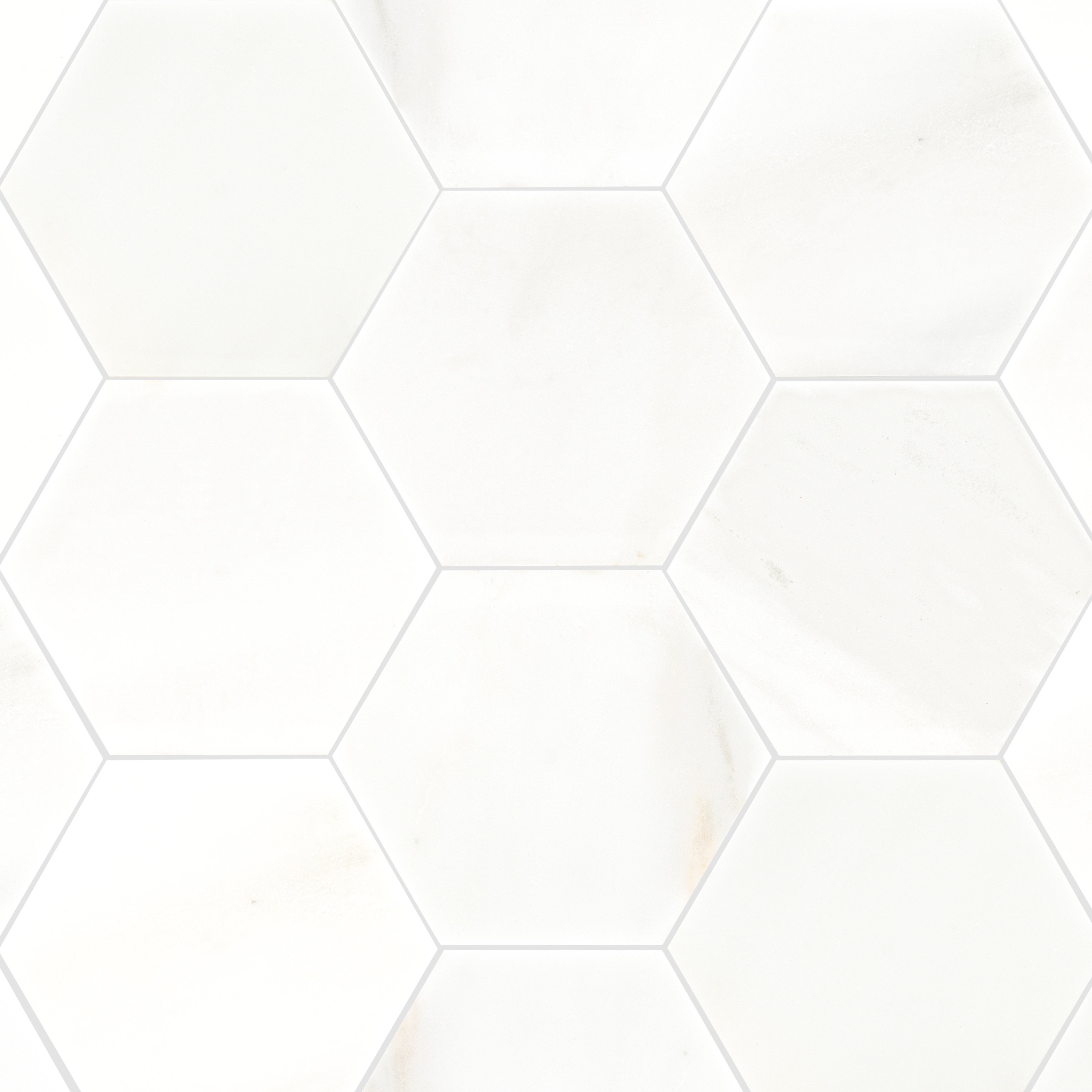 Ackland Greecian Iona Mist Hexagon 8 in. x 9 in. Polished Marble Mosaic ...