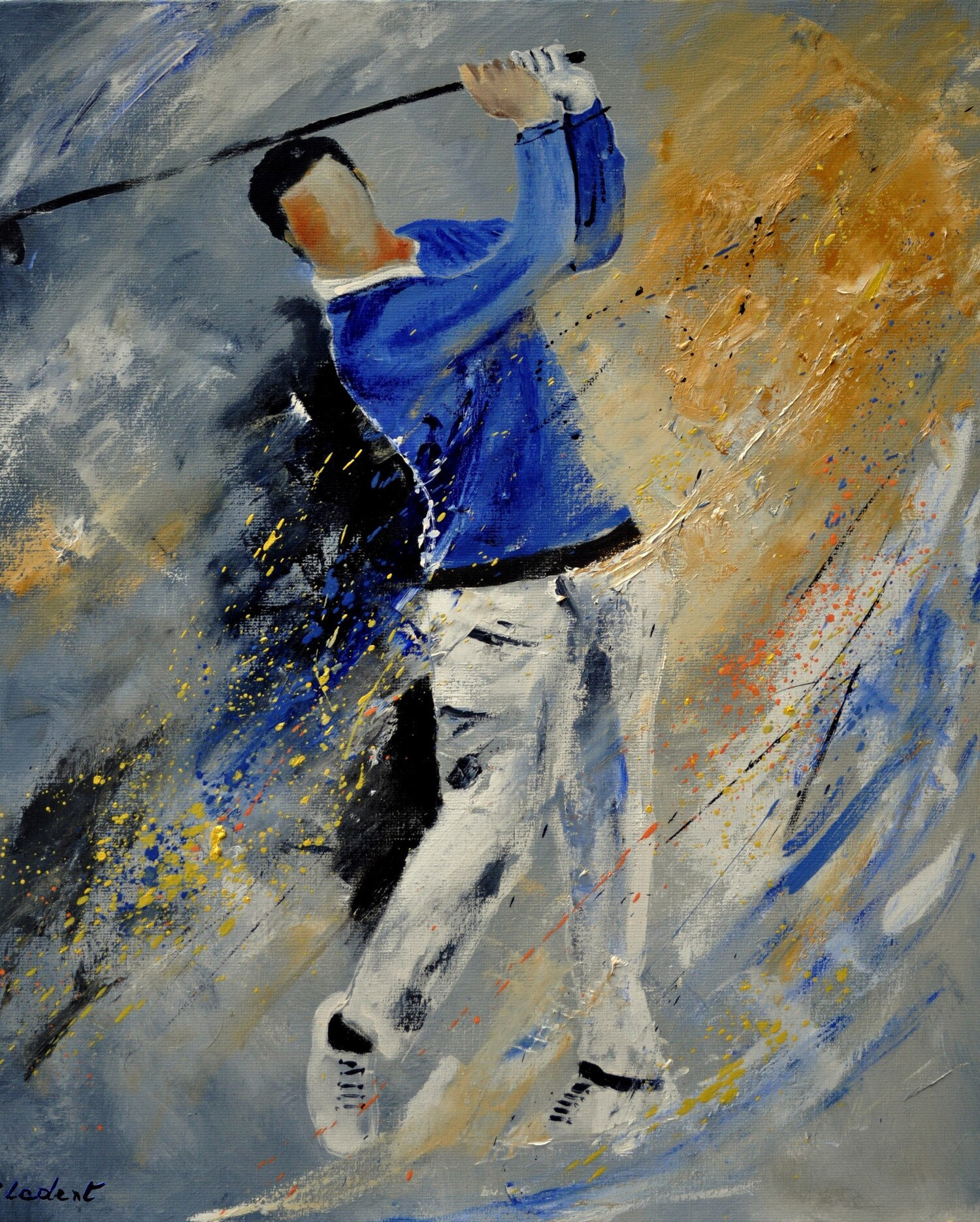 Made & Curated Golf Player by Pol Ledent - Painting | Wayfair