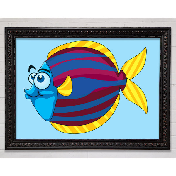 Bright Star Big Happy Fish Baby Blue - Print | Wayfair.co.uk