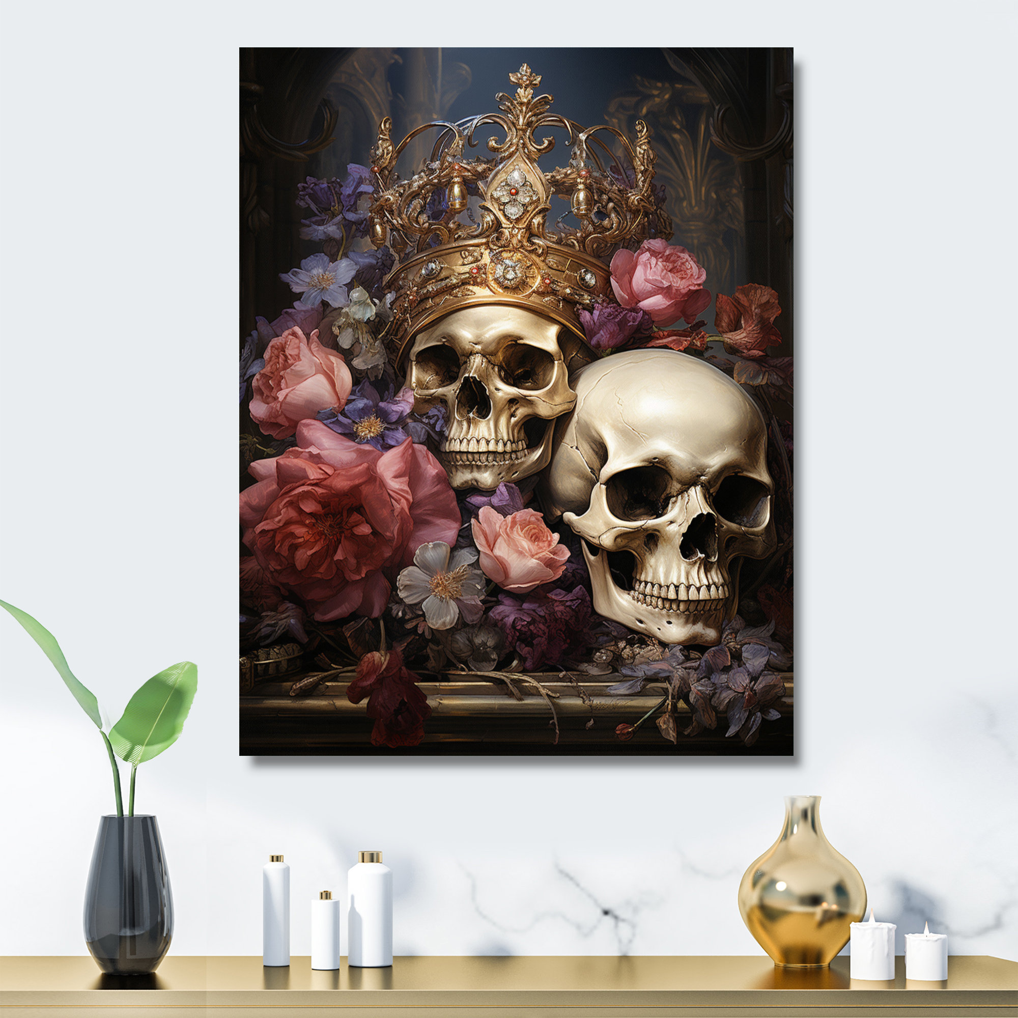 Trinx Crown Opulent Skull - Skull Metal Art Print - Wayfair Canada