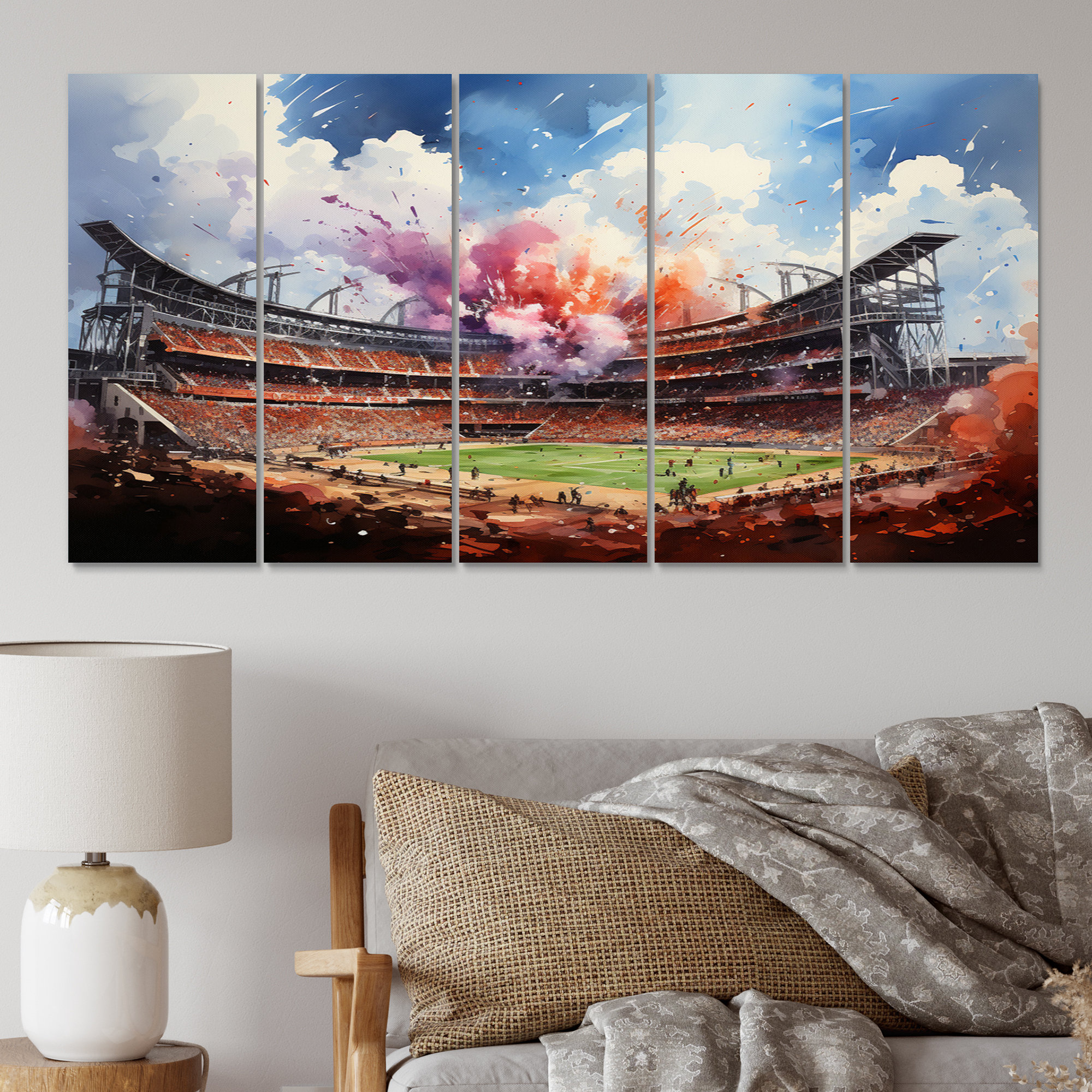 Ebern Designs " Sport Stadium In Spotlight V " 5 - Pieces | Wayfair