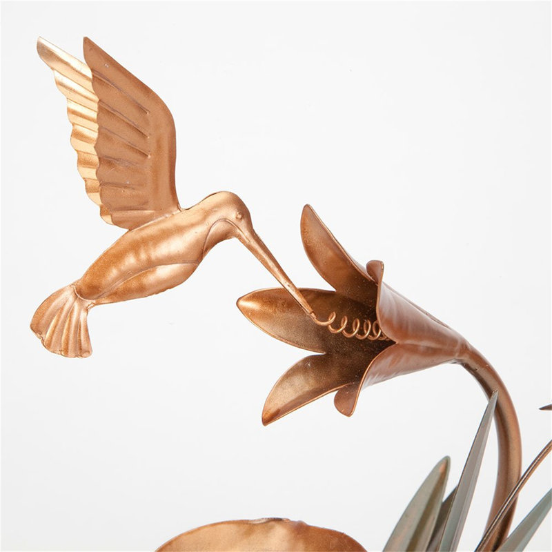 Bungalow Rose Indoor Hummingbird Lily Table Fountain | Wayfair