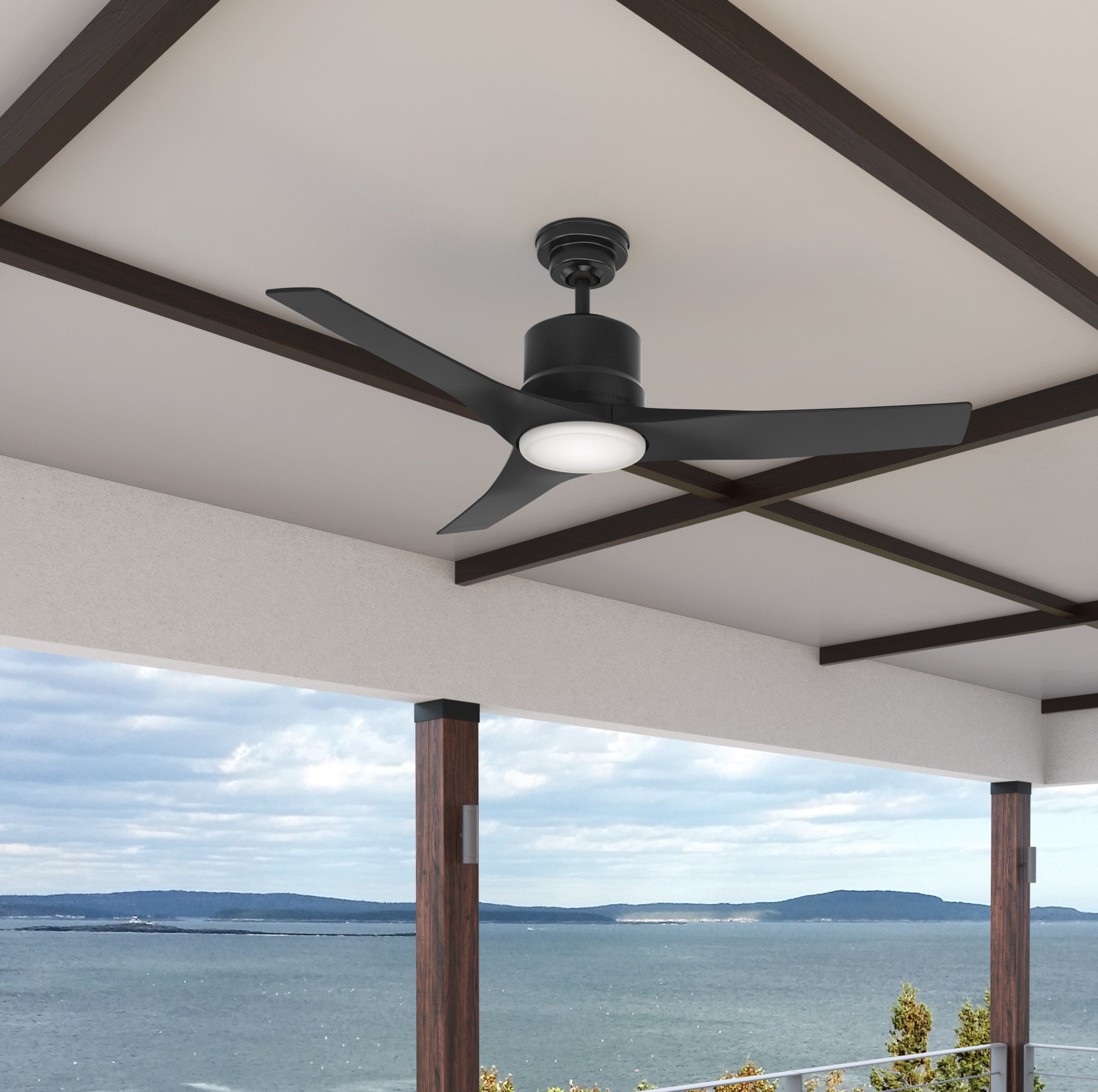 Casablanca Fan 52'' Piston 3 -Blade Outdoor Standard Ceiling Fan with ...