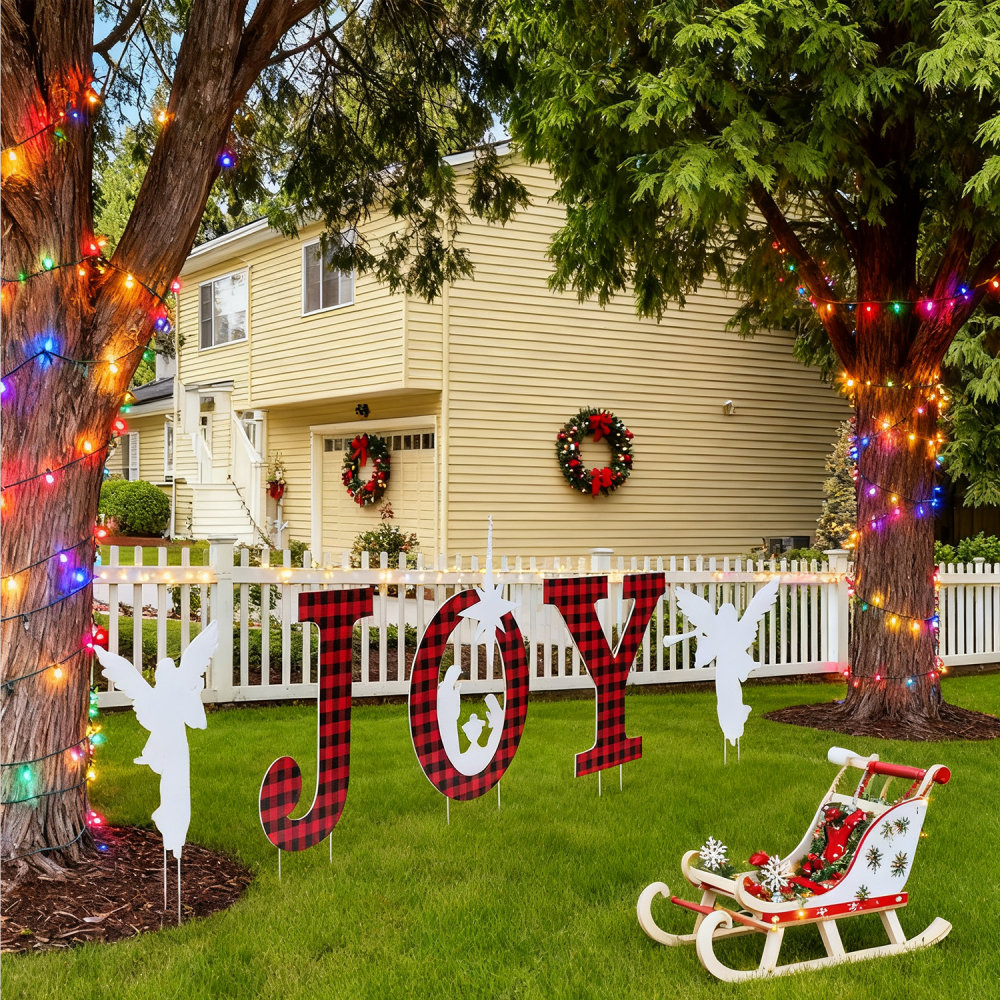 Ophelia & Co. 5 Pcs Christmas Outdoor Joy Nativity Scene Decoration Joy ...