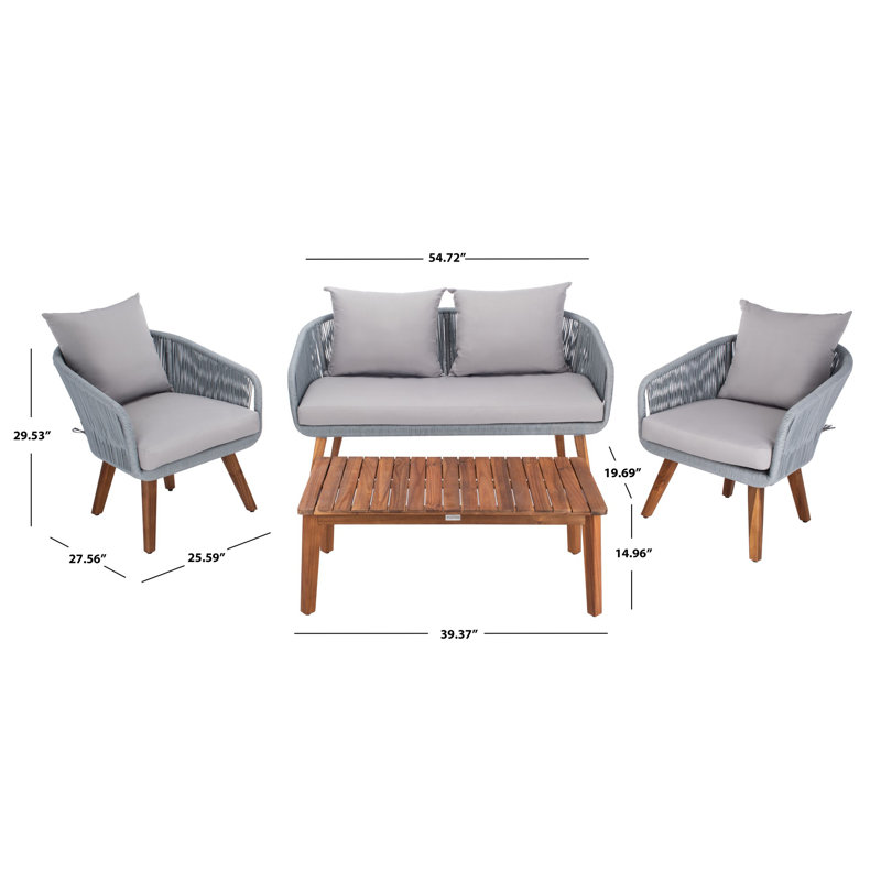 Corrigan Studio® Robson 4 Piece Sofa Seating Group with Cushions ...